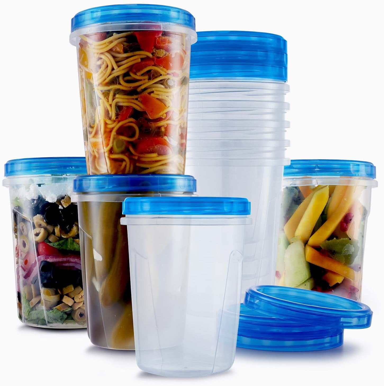 Leakproof Freezer Containers for Food with Twist Top Lids - BPA Free ...