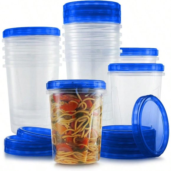 Plastic Screw Top Containers for Home Storage and Organization