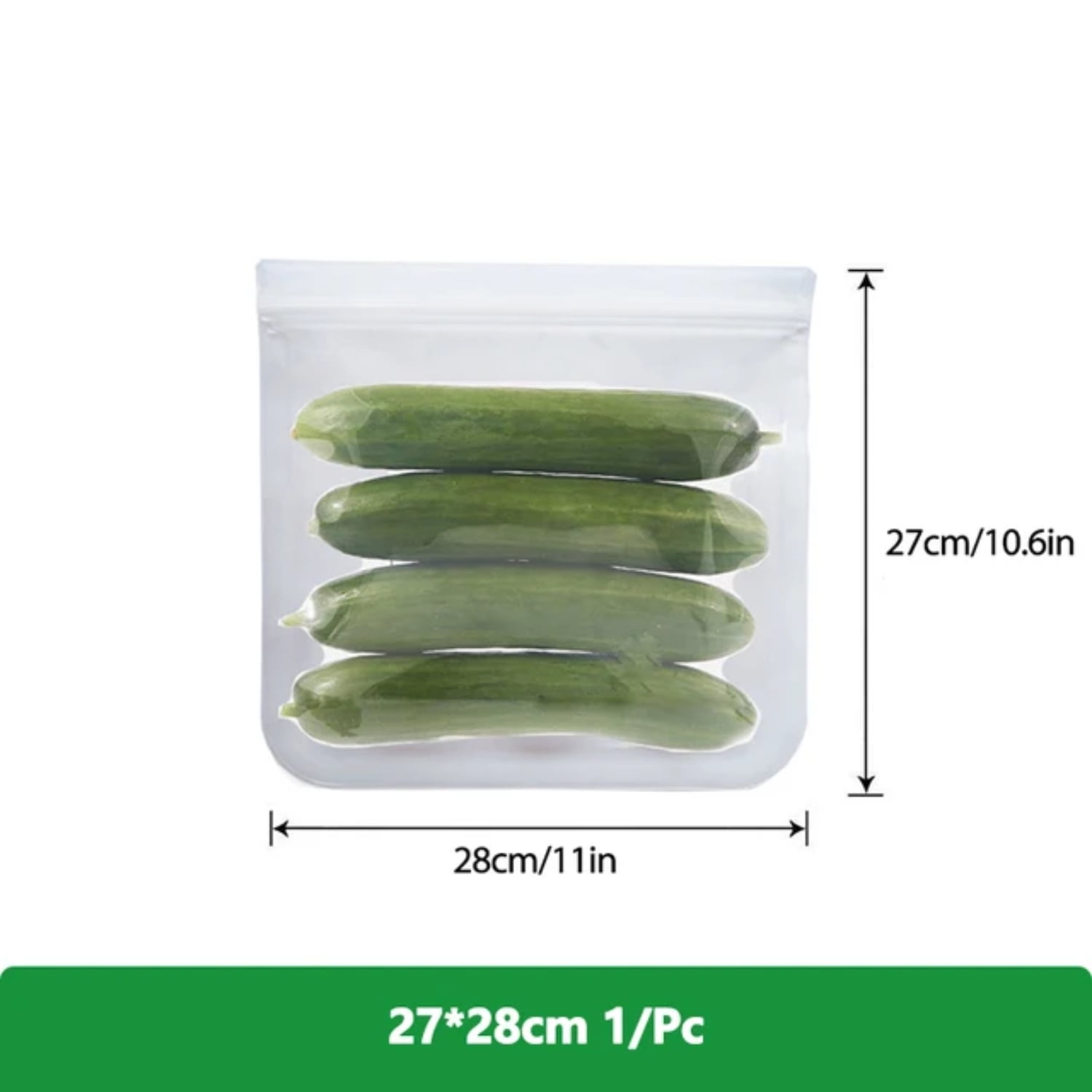 Leakproof Fresh Silicone Reusable Freezer Bags with Stand Zip Shut Food ...