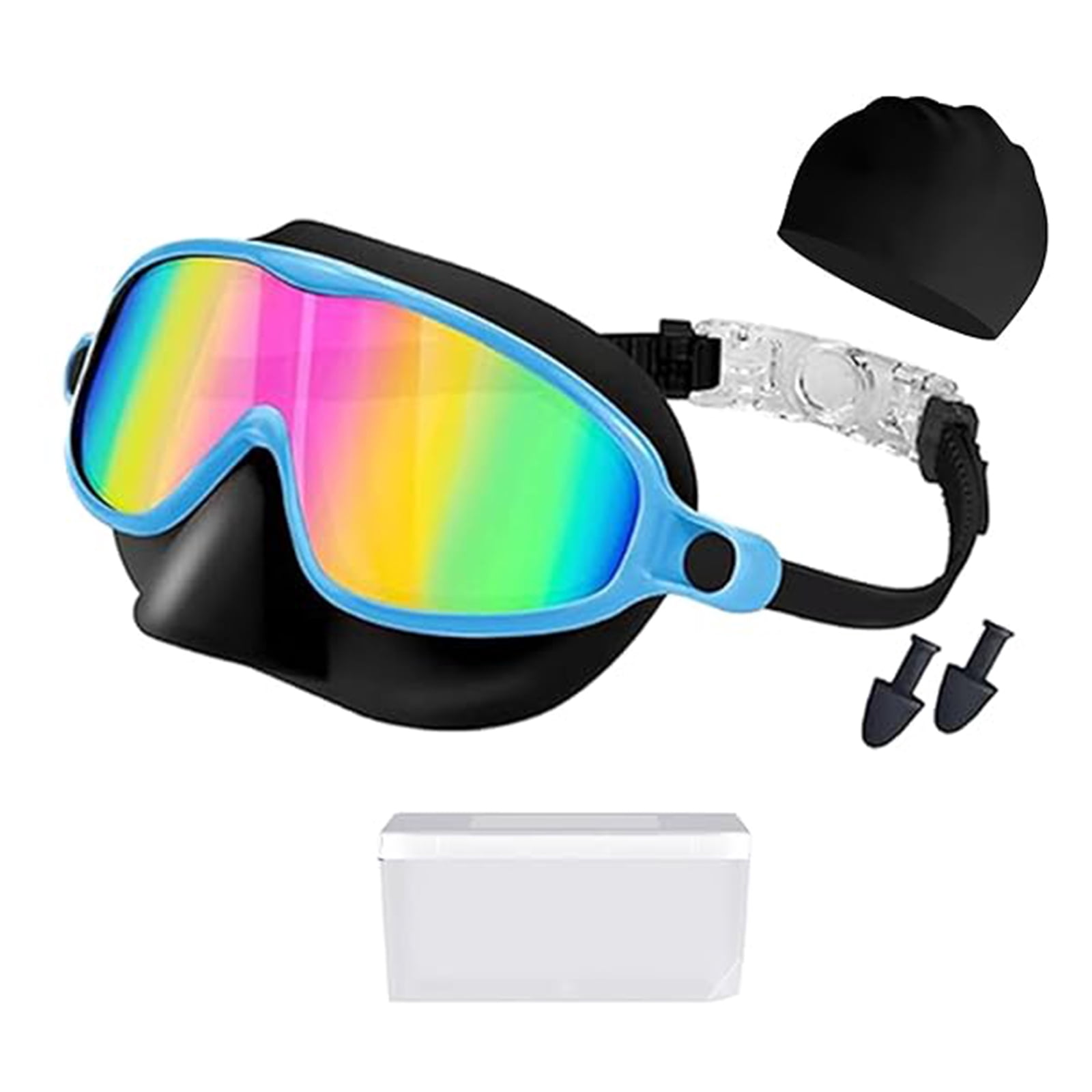 Leakproof Kids Swim Goggles Set Wide View Frogs Glasses with Earplugs ...