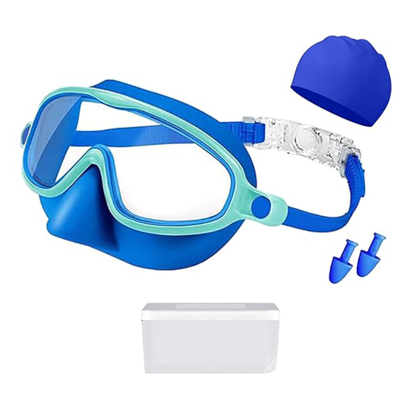 Leakproof Kids Swim Goggles Set Wide View Frogs Glasses with Earplugs ...