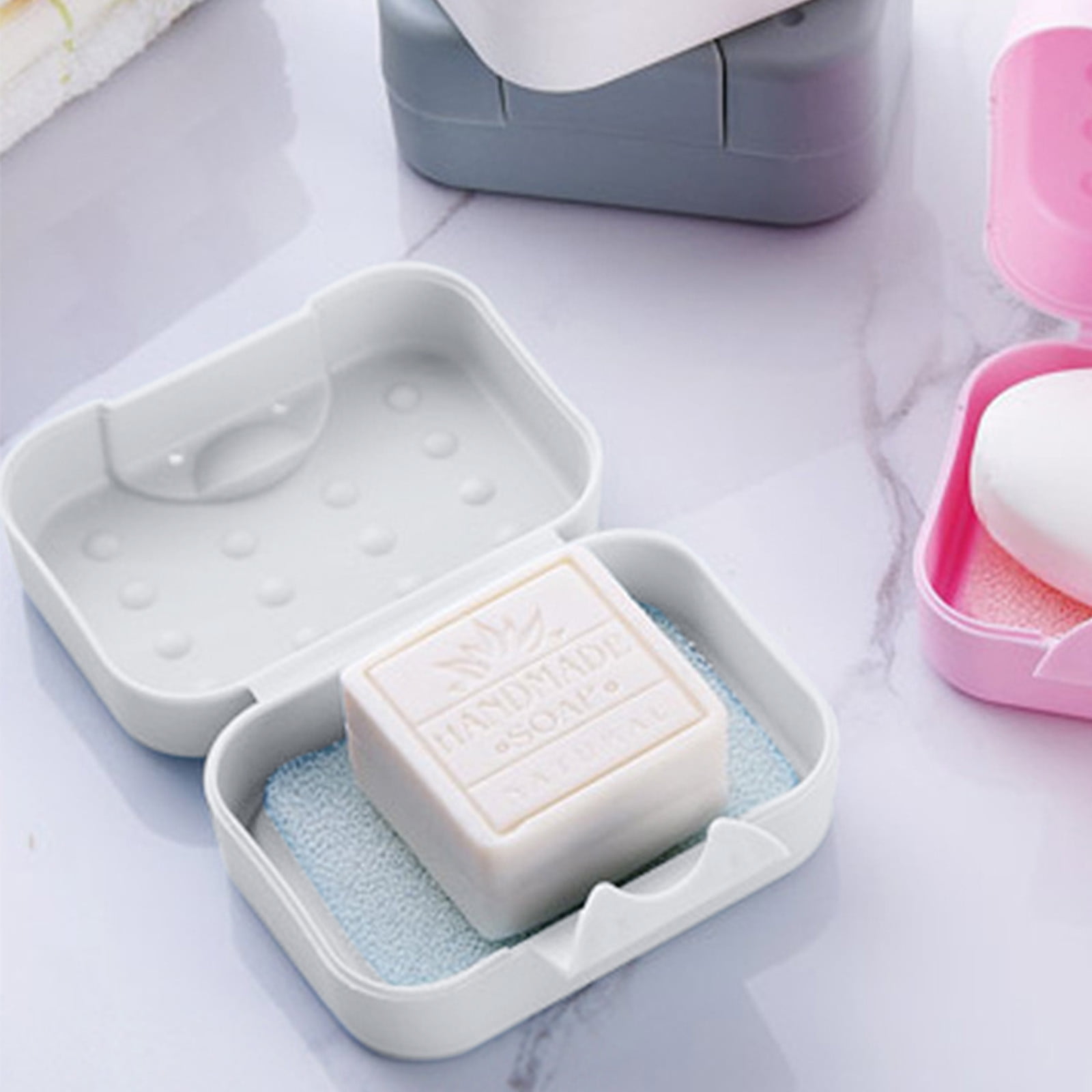 Leakproof Travel Soap Case with Lid & Carabiner - Portable Bar Soap ...