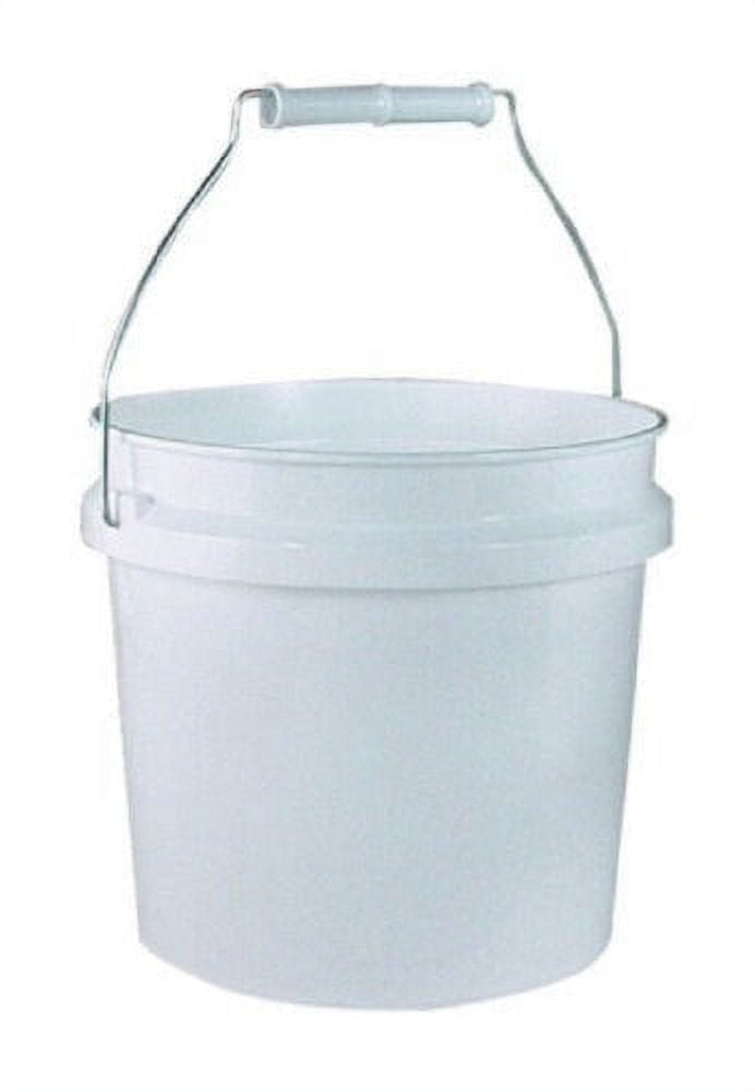 Leaktite 1 Gallon White Plastic Pail / Bucket With Handle, Durable ...