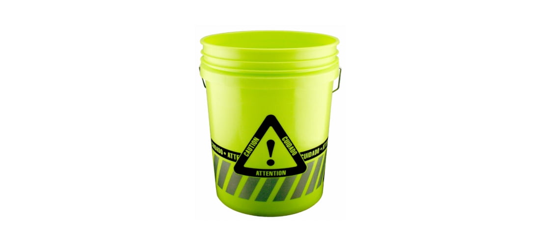 Leaktite 05GXCA01020 5 gal. Reflective Caution Bucket Safety Yello ...