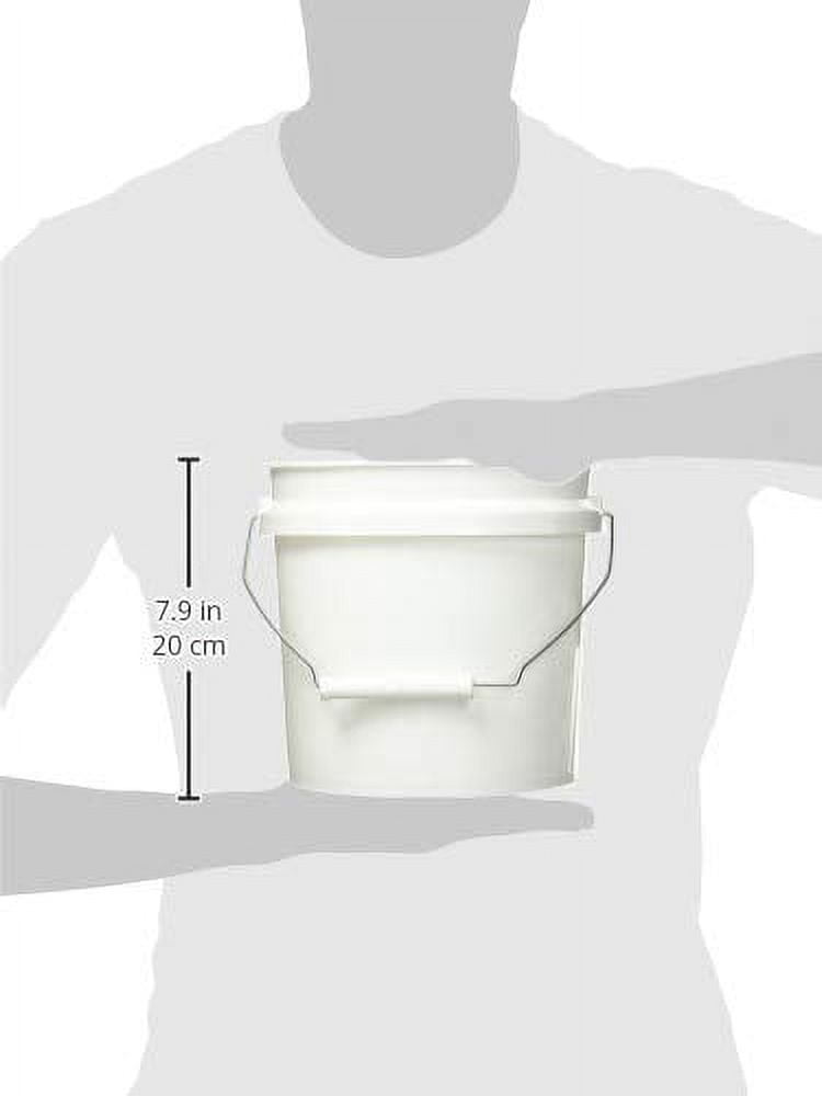 Leaktite 744456 1-Gallon White Plastic Pail Paint Pail/Container ...