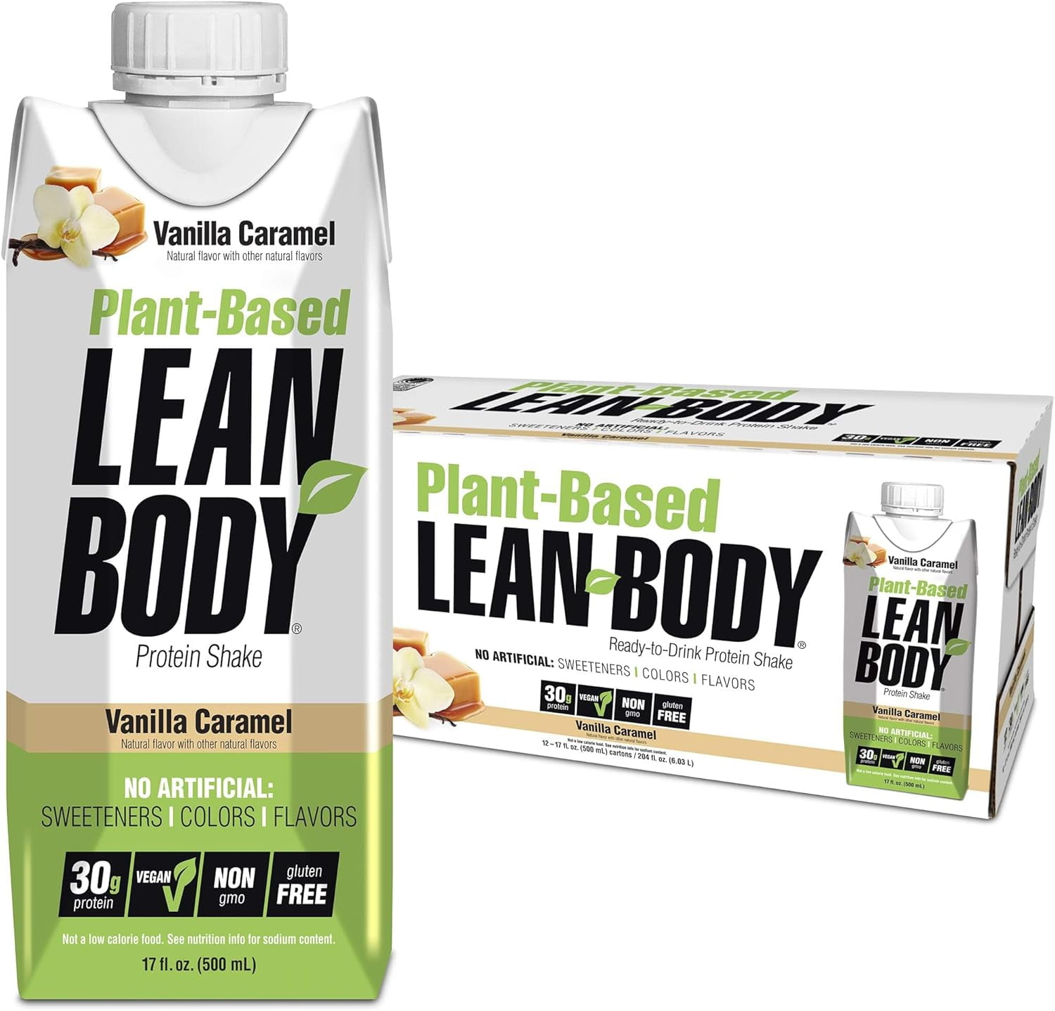 Lean Body RTD Plant-Based Vanilla Caramel Protein Shake, 30g Protein ...