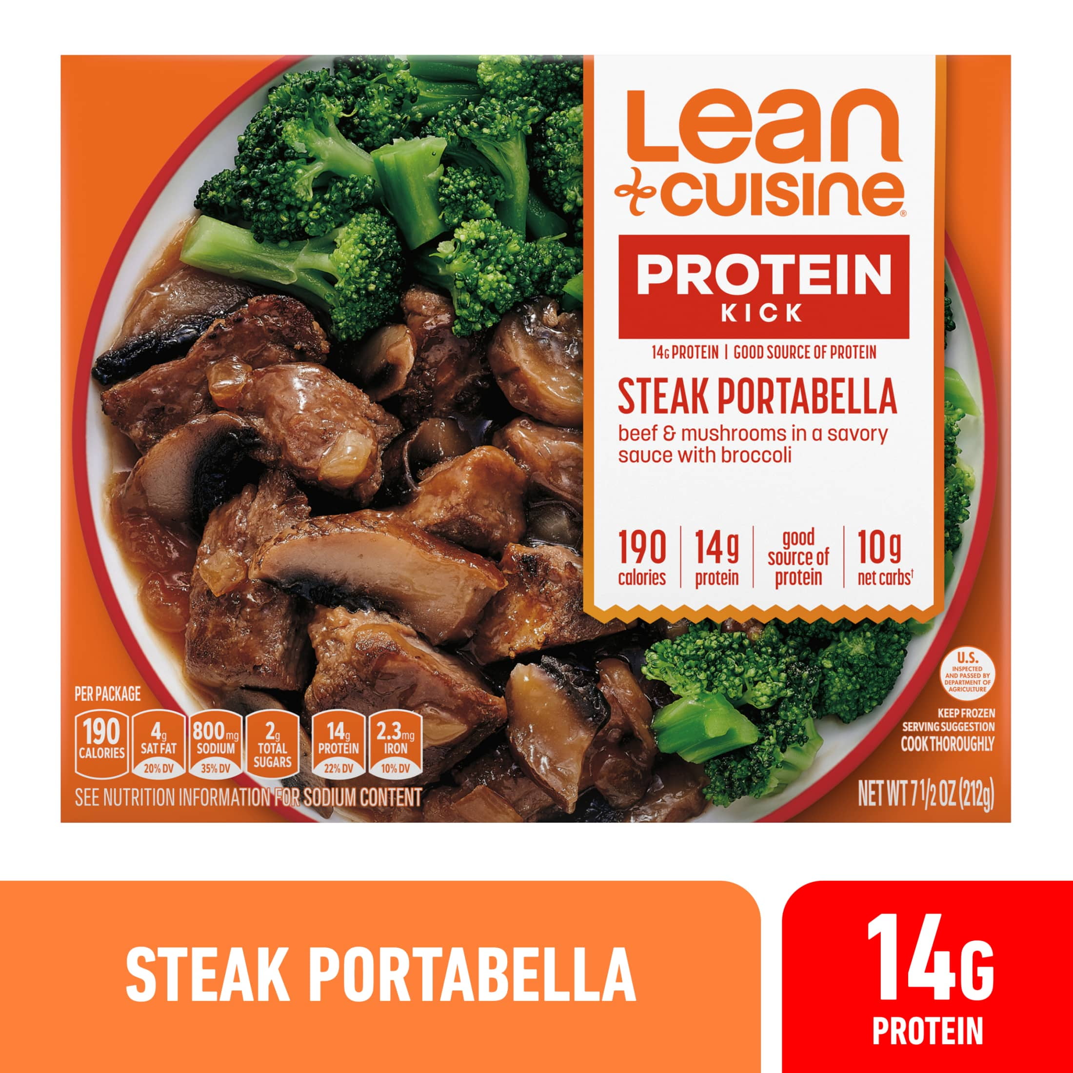 Lean Cuisine Steak Portabella Microwavable Meals for Lunch or Dinner, 7 ...