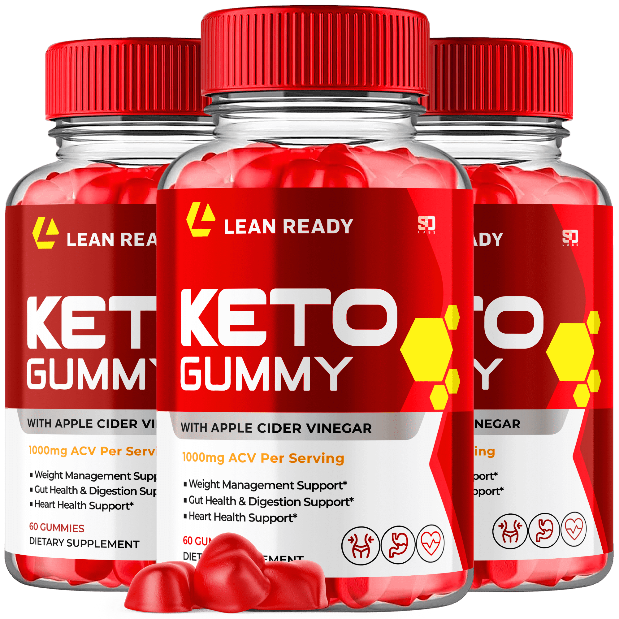 Lean Ready Keto ACV Gummies Apple Cider Vinegar Supplement 3 Pack ...