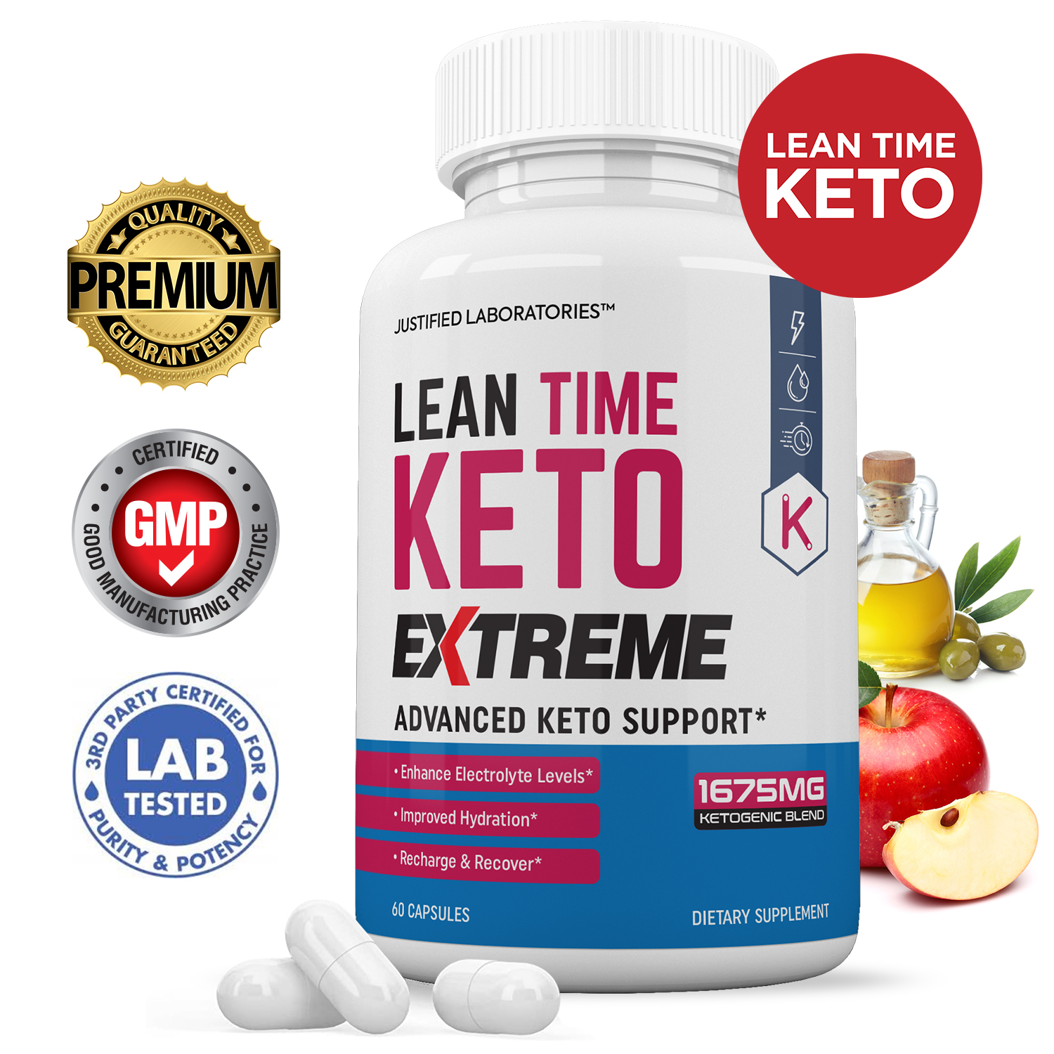 Lean Time Keto ACV Extreme Pills 1675mg Alternative to Gummies Dietary ...