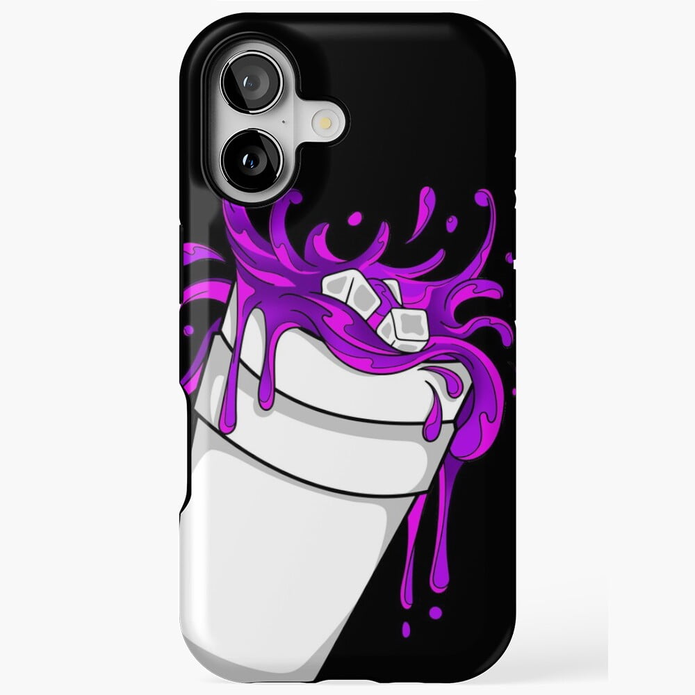 Lean Trap Inspired Glass Cup Retro Tribute Artwork iPhone Case 17 16 15 ...