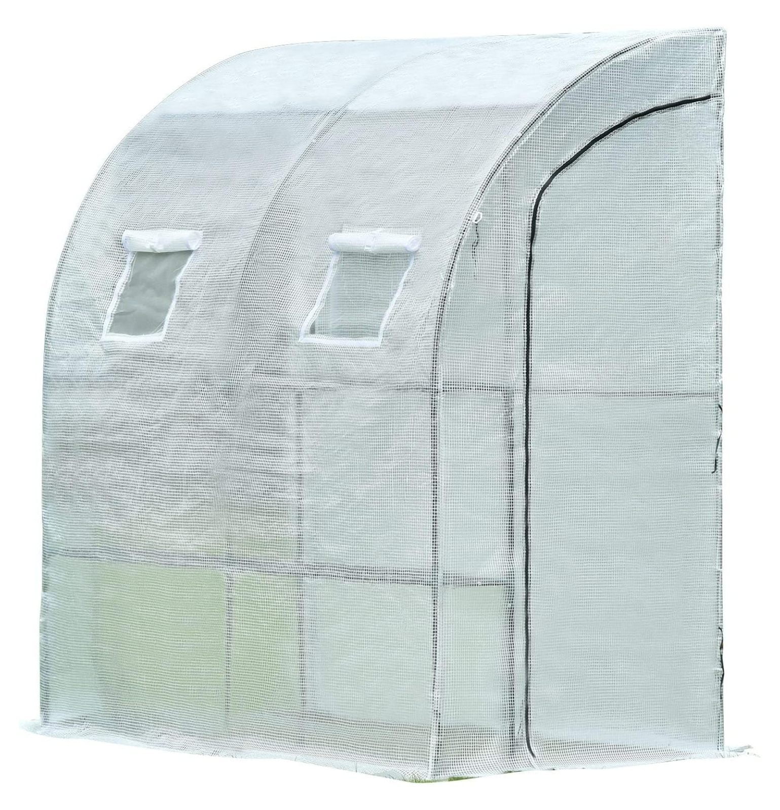 Lean-to Walk-in Mini Greenhouse with PE Cover, Portable Hot House for ...