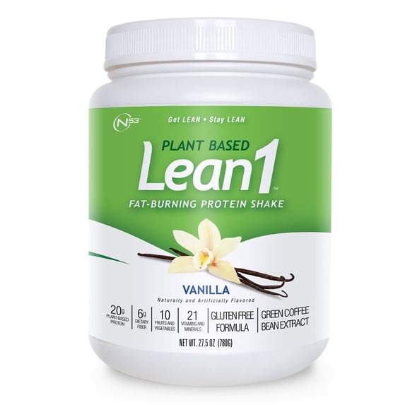 Lean1 Plant-Based Vanilla, Fat Burning Meal Replacement, 15 serving tub ...
