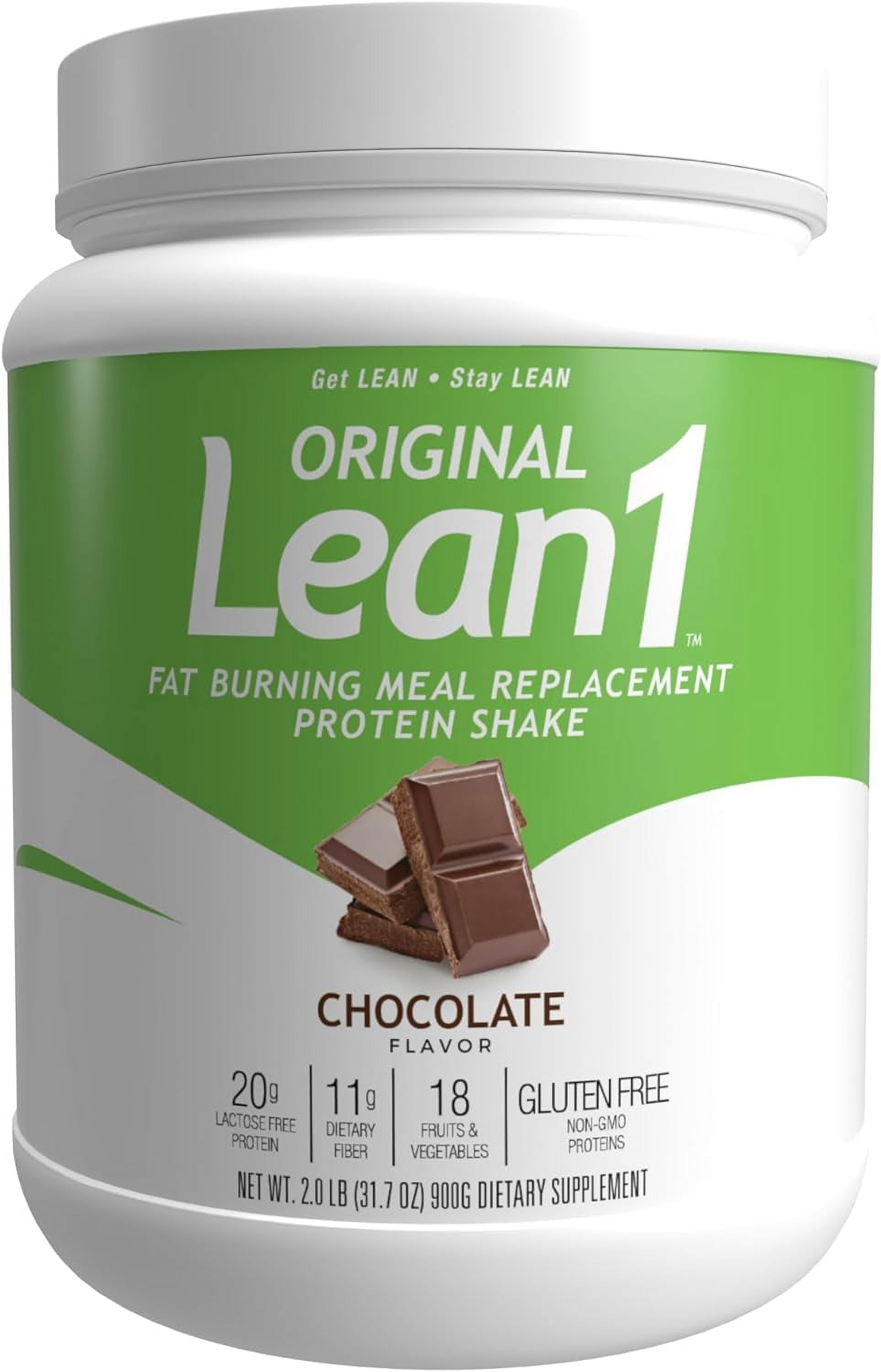 Lean1 meal replacement protein powder, chocolate flavor, 15 serving tub ...