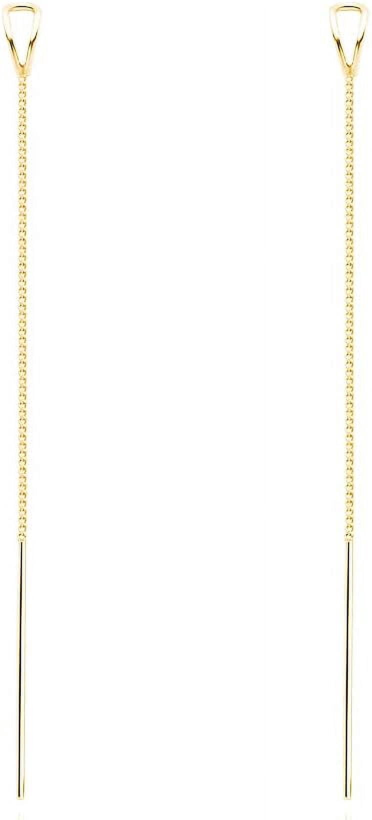 Meraki Miren 925 Sterling Silver Chain Threader Earrings Dangle for ...