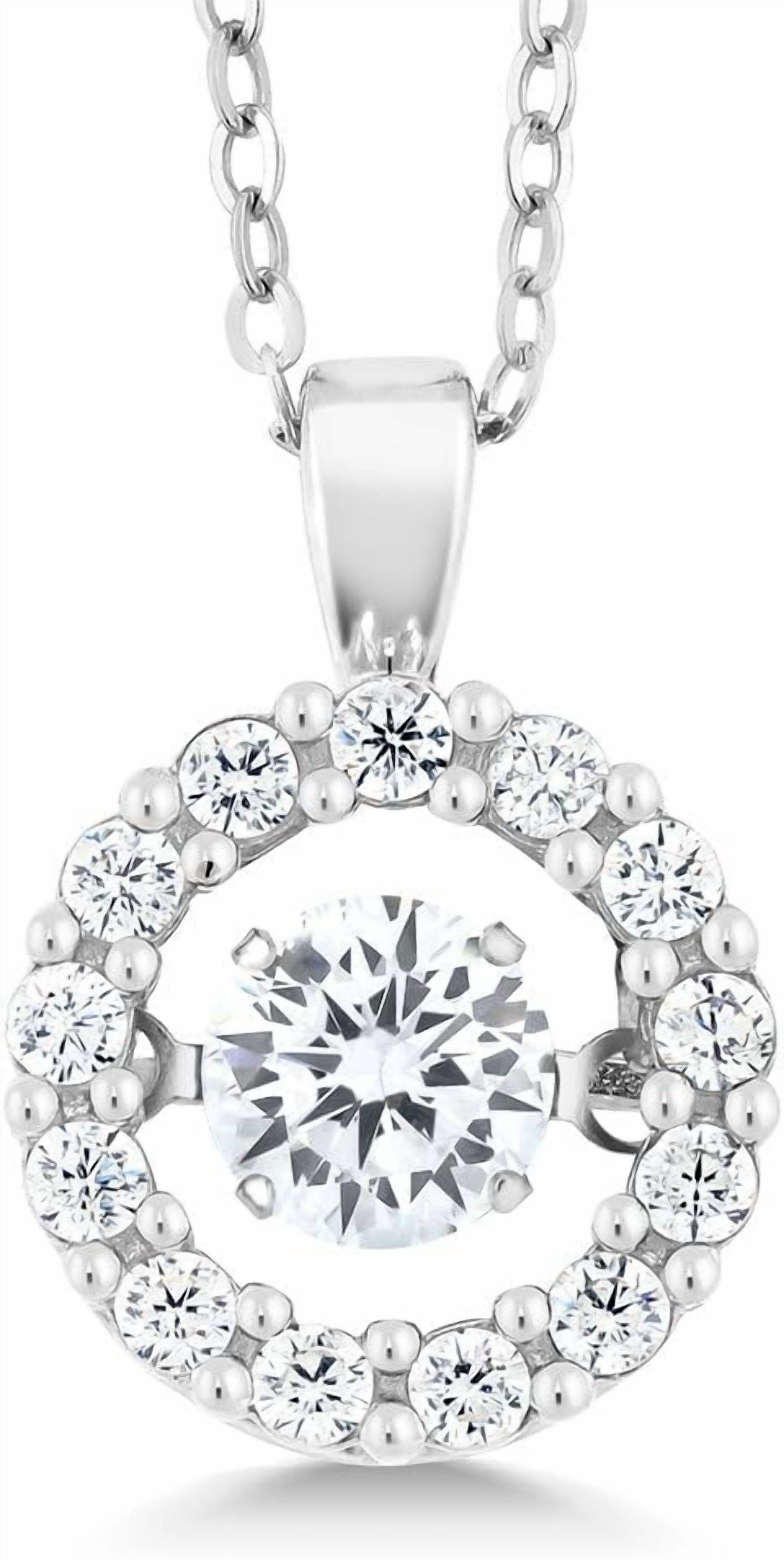 Leander Dancing 925 Sterling Silver White Cubic Zirconia CZ Pendant ...