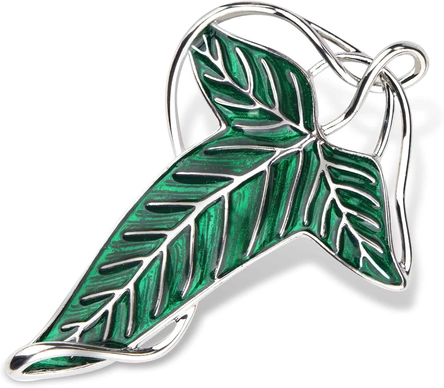 Leander Elegance Elven Green Tree Leaf Enamel Pin,Cloak Clasp Brooches ...