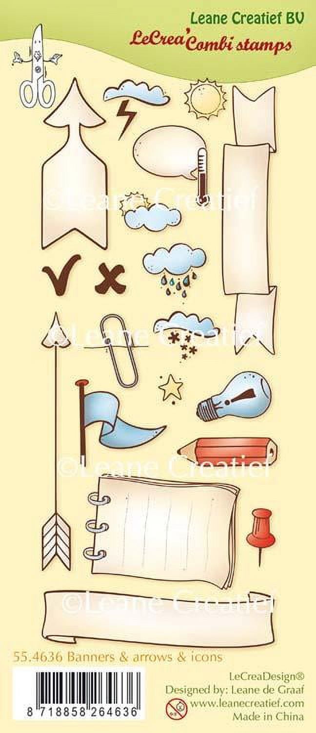 Leane Creatief Clear Stamp Banners, Arrows & Icons - Walmart.com
