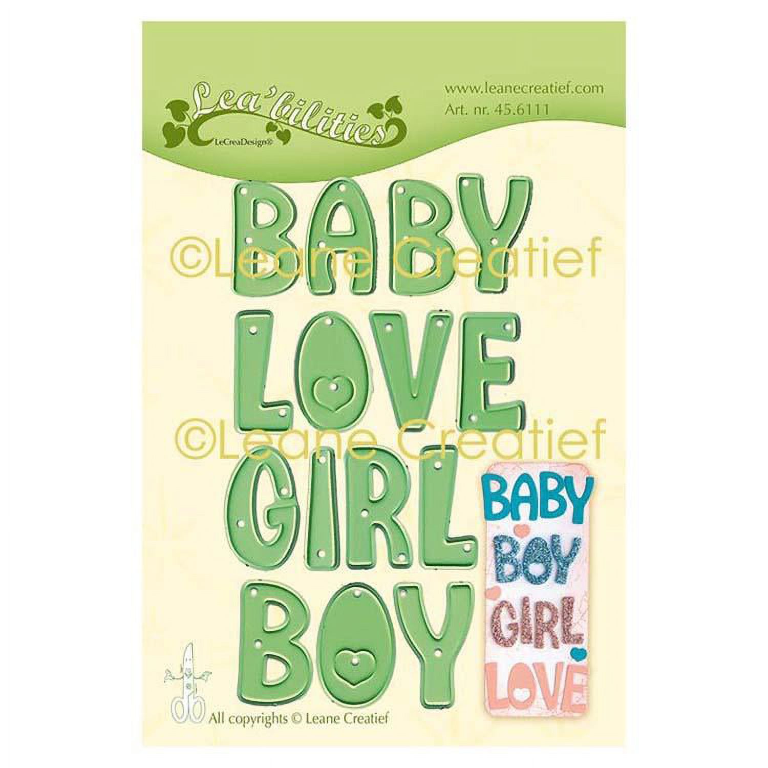 Leane Creatief Leabilitie Words Baby, Boy, Girl, Love Cutting Die ...