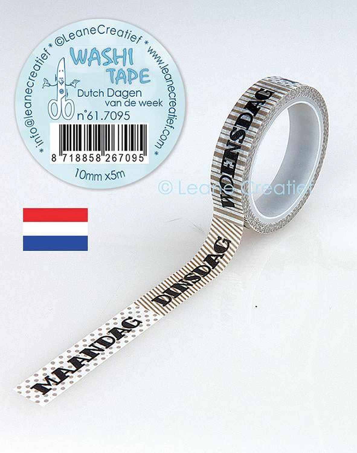Leane Creatief Washi Tape Dutch Dagen Van De Week, 10mm X 5m - Walmart.com