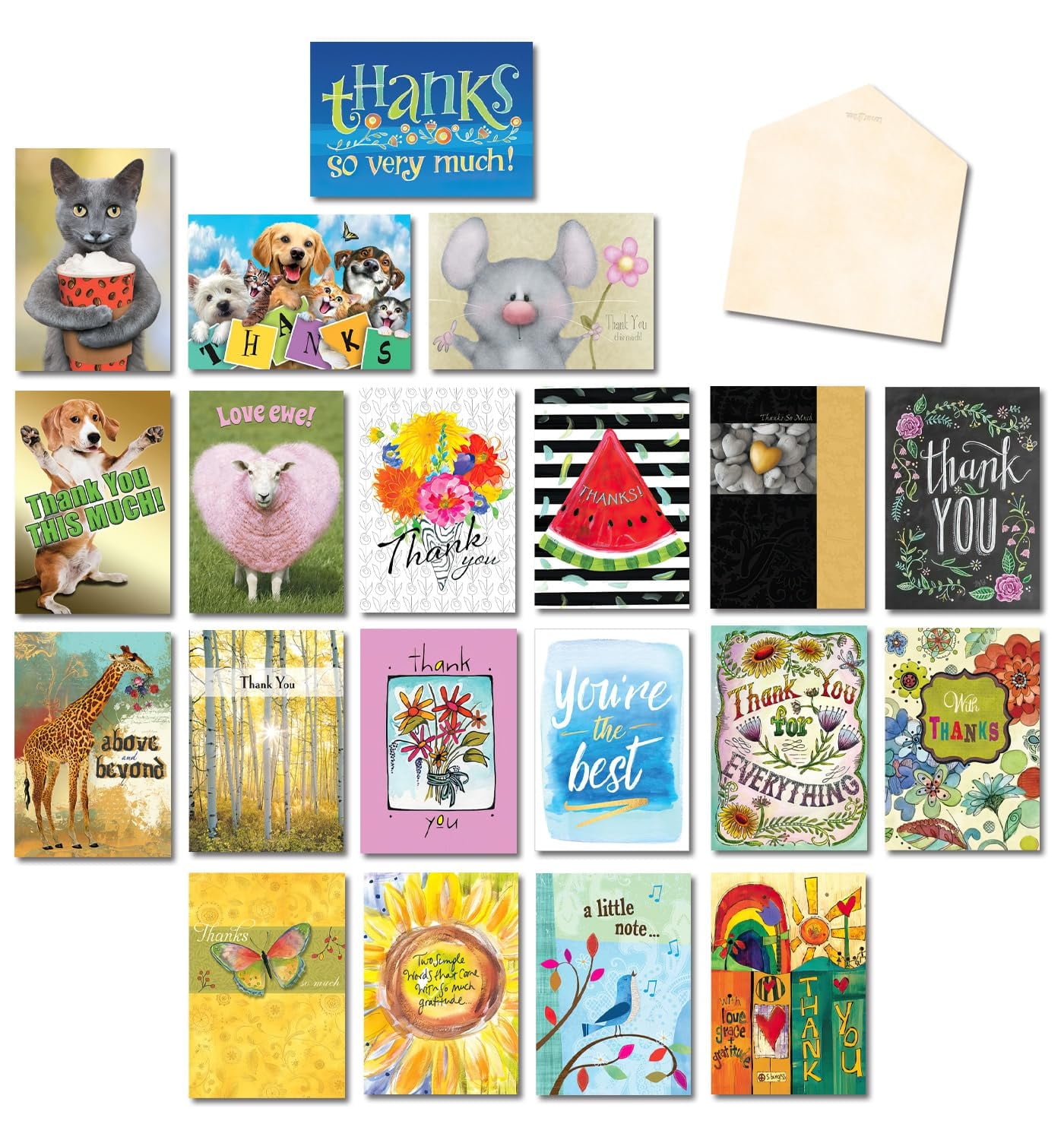 Leanin' Tree Just To Say Thanks - Made In USA - 20 Thankyou Cards With ...