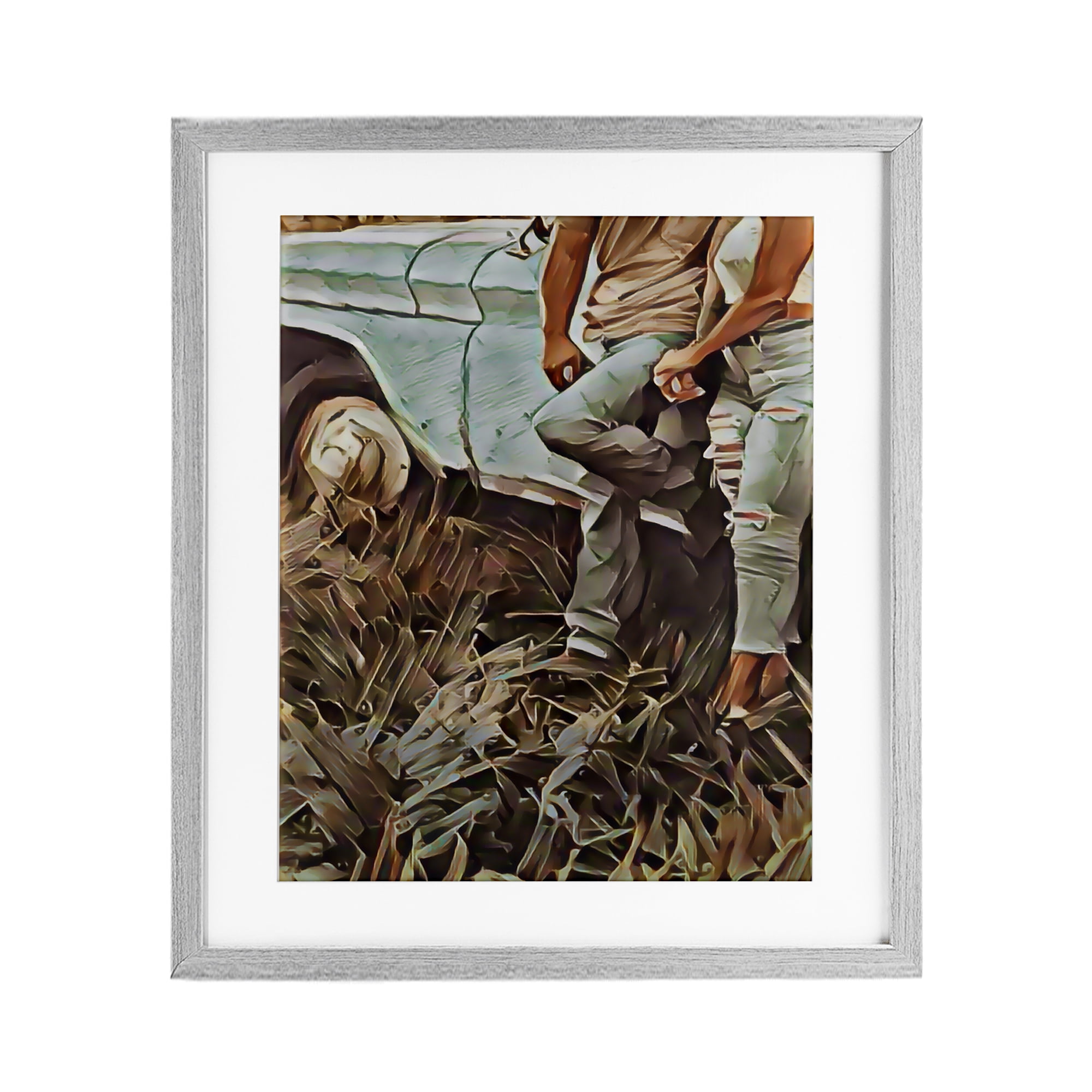 Leaning In Kisses Gray Framed Print Under Glass, design by Jesse Keith ...