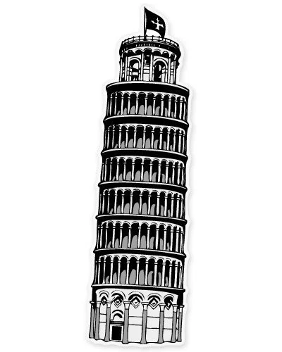 Leaning Tower Of Pisa Car Sticker Phone Decal Water Bottle Stickers Car ...