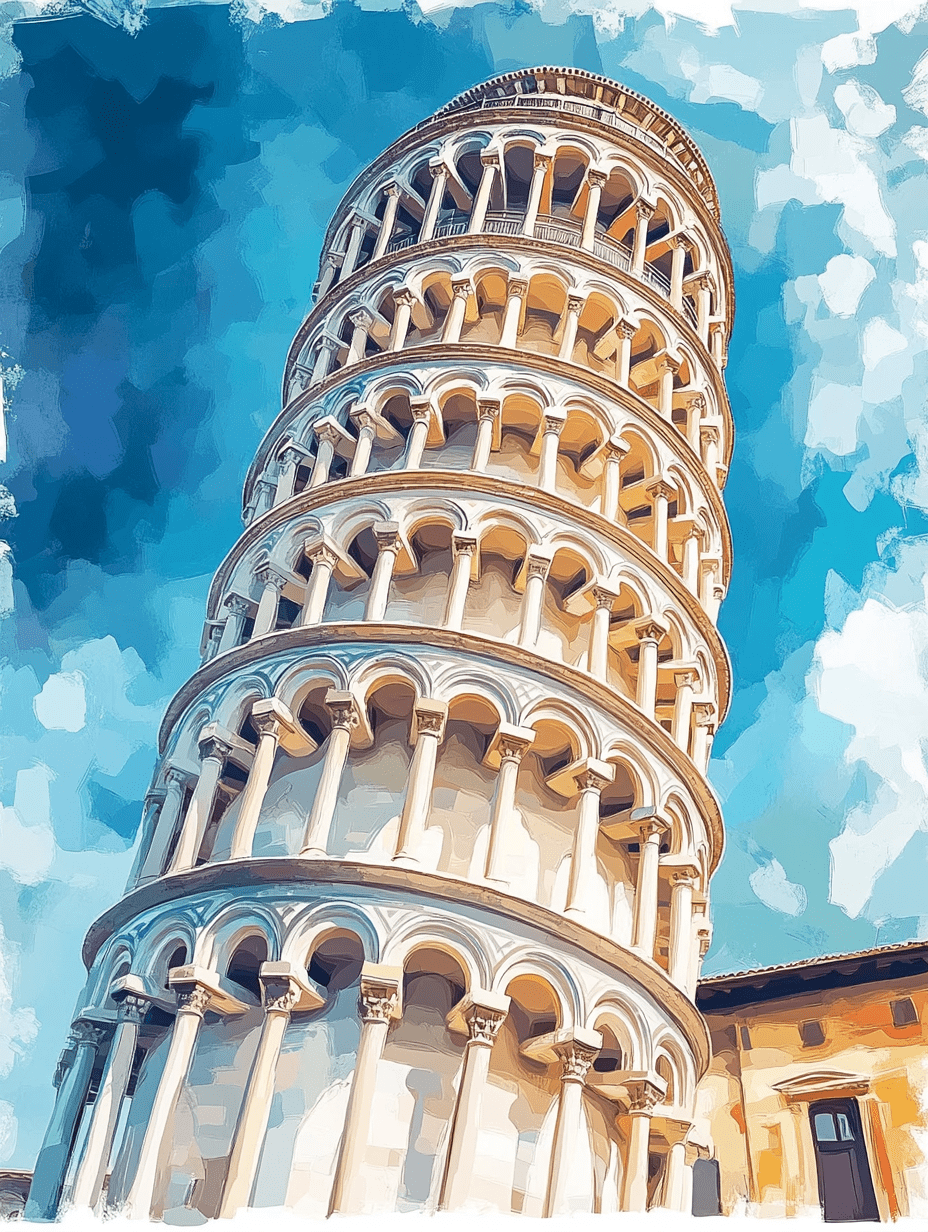 Leaning Tower of Pisa Canvas Painting， Suitable for Living Room， Bedroom， Office， Hotel， and ...