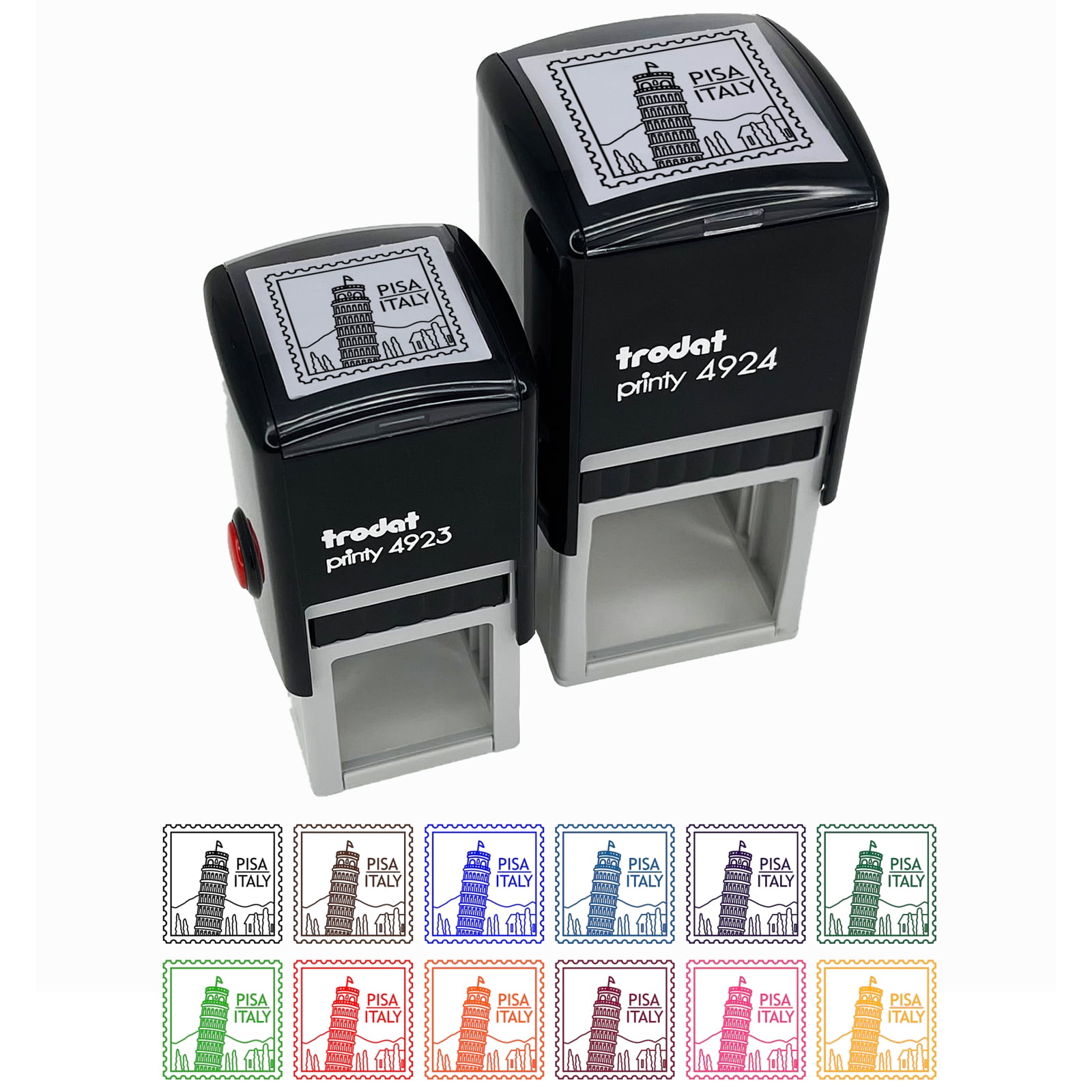 Leaning Tower of Pisa Italy Destination Travel Self-Inking Rubber Stamp ...