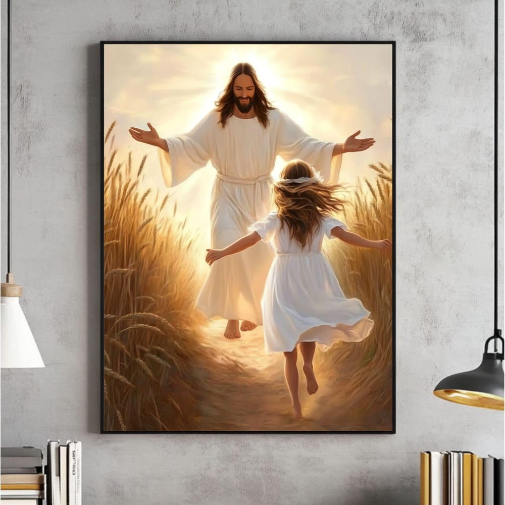 A Leap Of Faith Wall Art, Christian Art, Jesus And Girl Art, Jesus ...