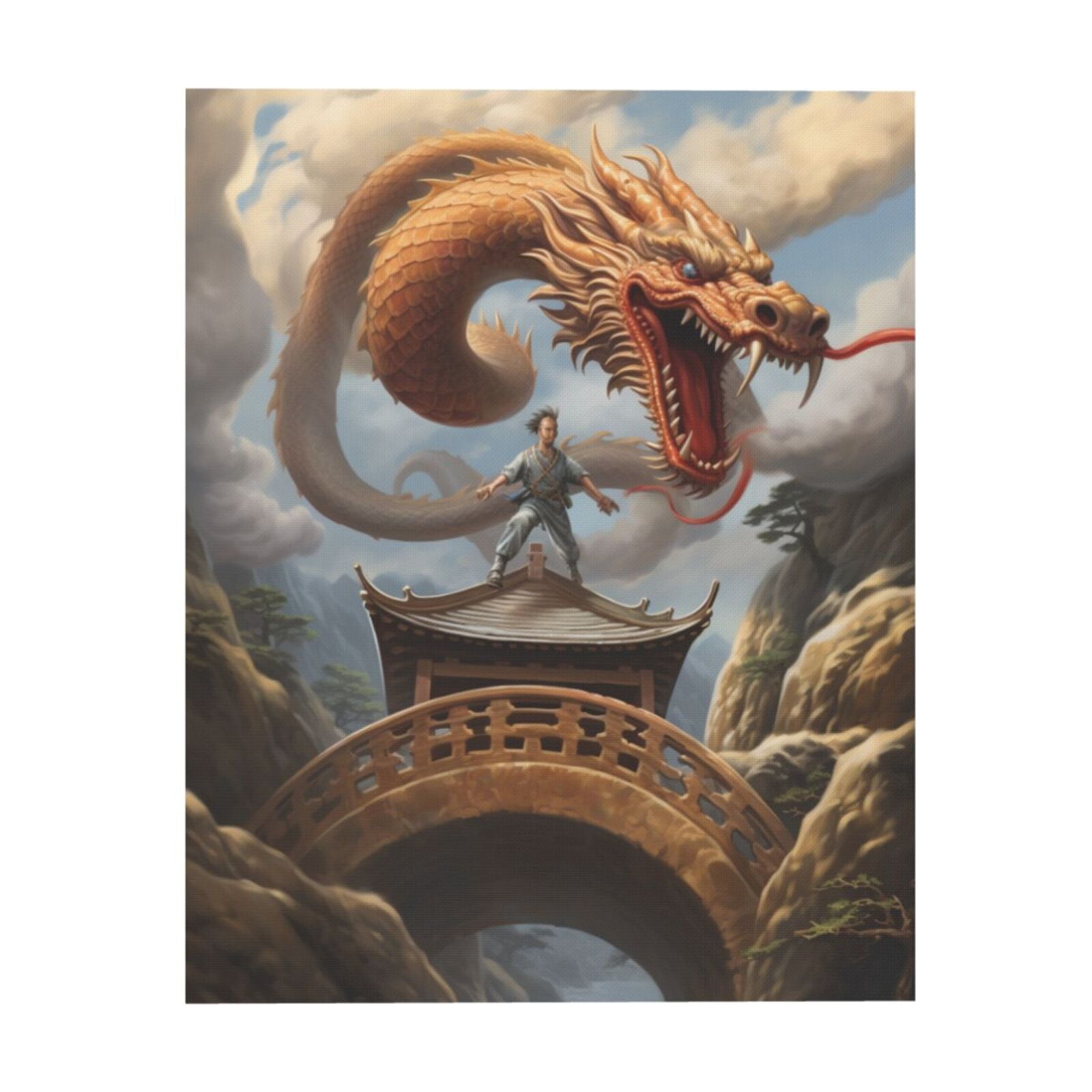 Leap Over The Dragon Gate (3) Canvas Frameless Painting Wall Art ...