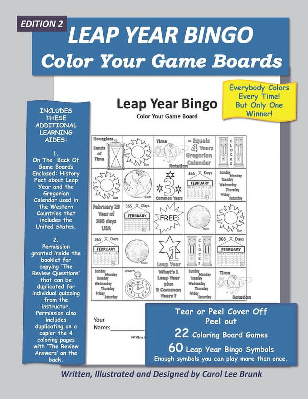 Leap Year Bingo: Color Your Own Game Boards Edition 2 (Paperback ...