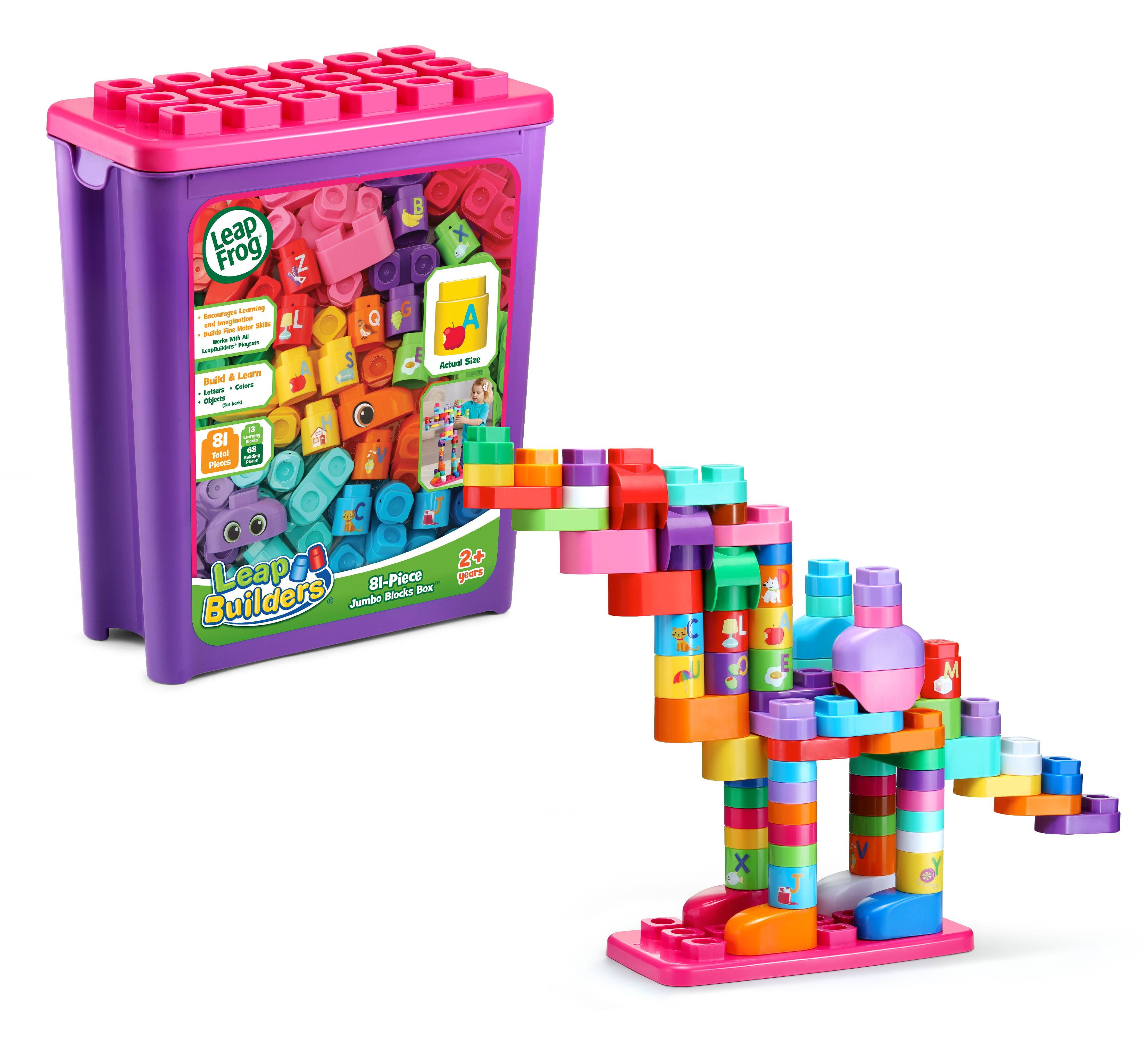 LeapBuilders 81-Piece Jumbo Blocks Box (Pink) - Walmart.com
