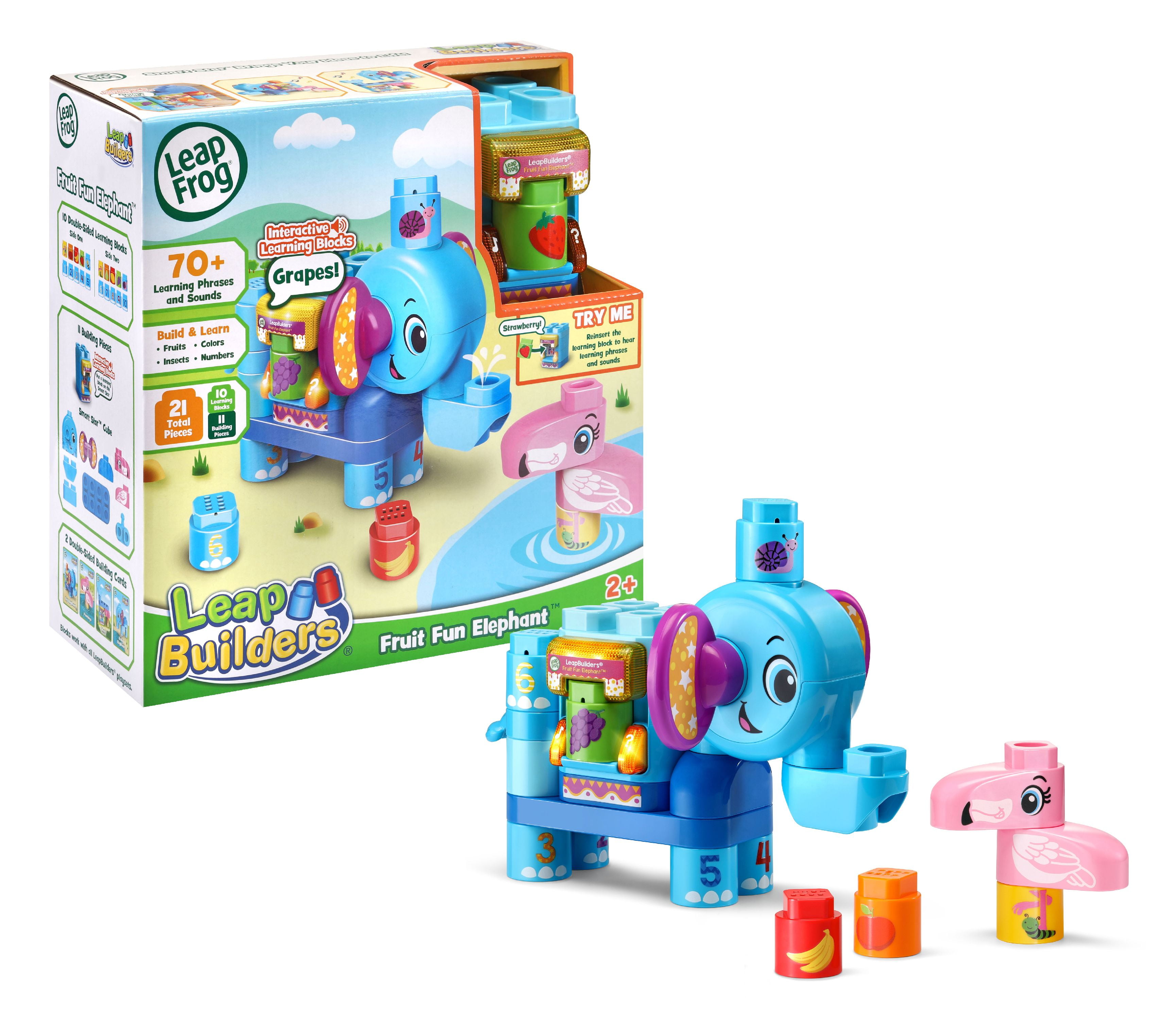 LeapFrog LeapBuilders Fruit Fun Elephant Learning Blocks Toy for Kids ...