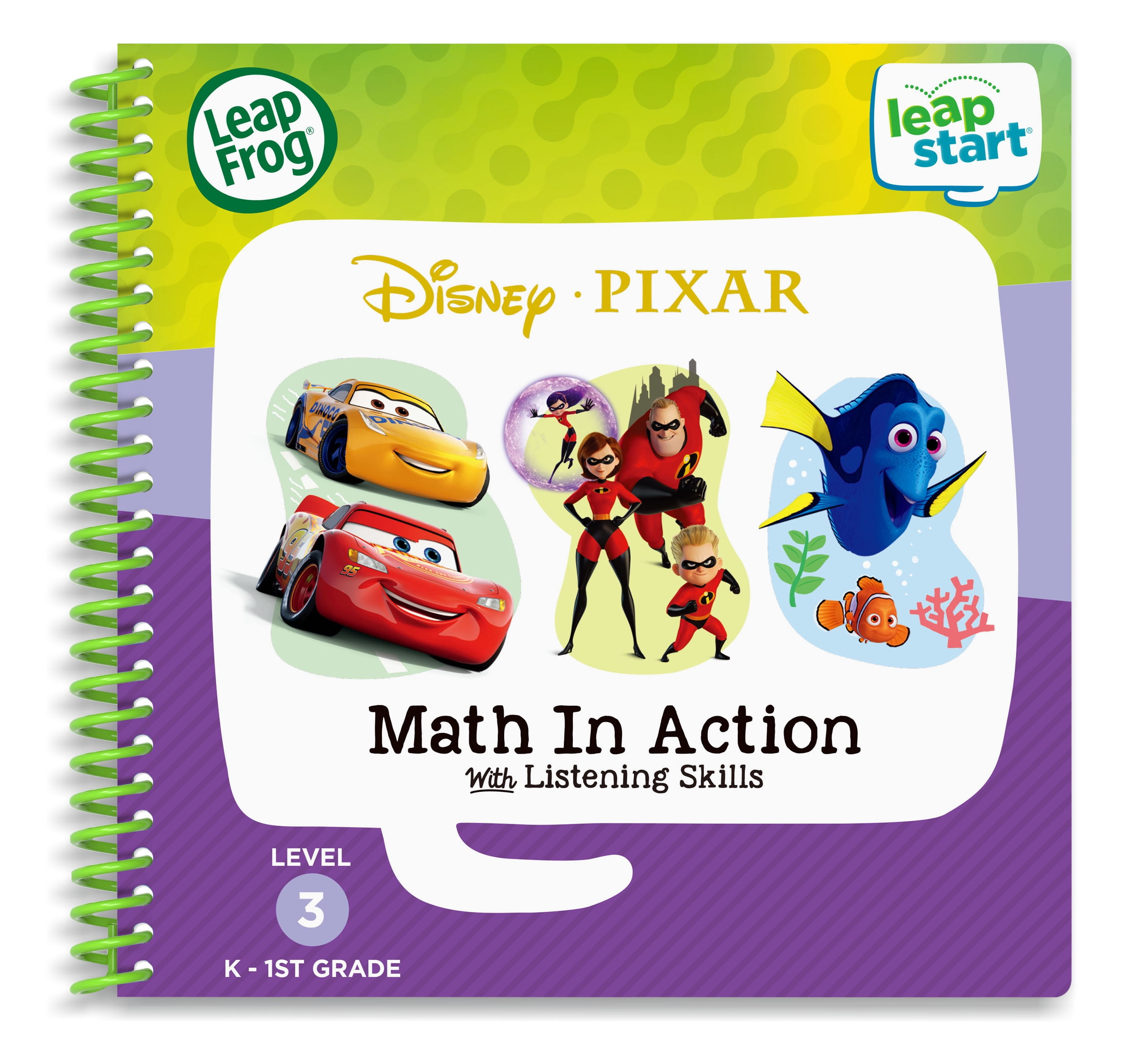 LeapFrog Pixar Math in Action Listening Skills Interactive Activity Book for Kids Age 4-7 ...