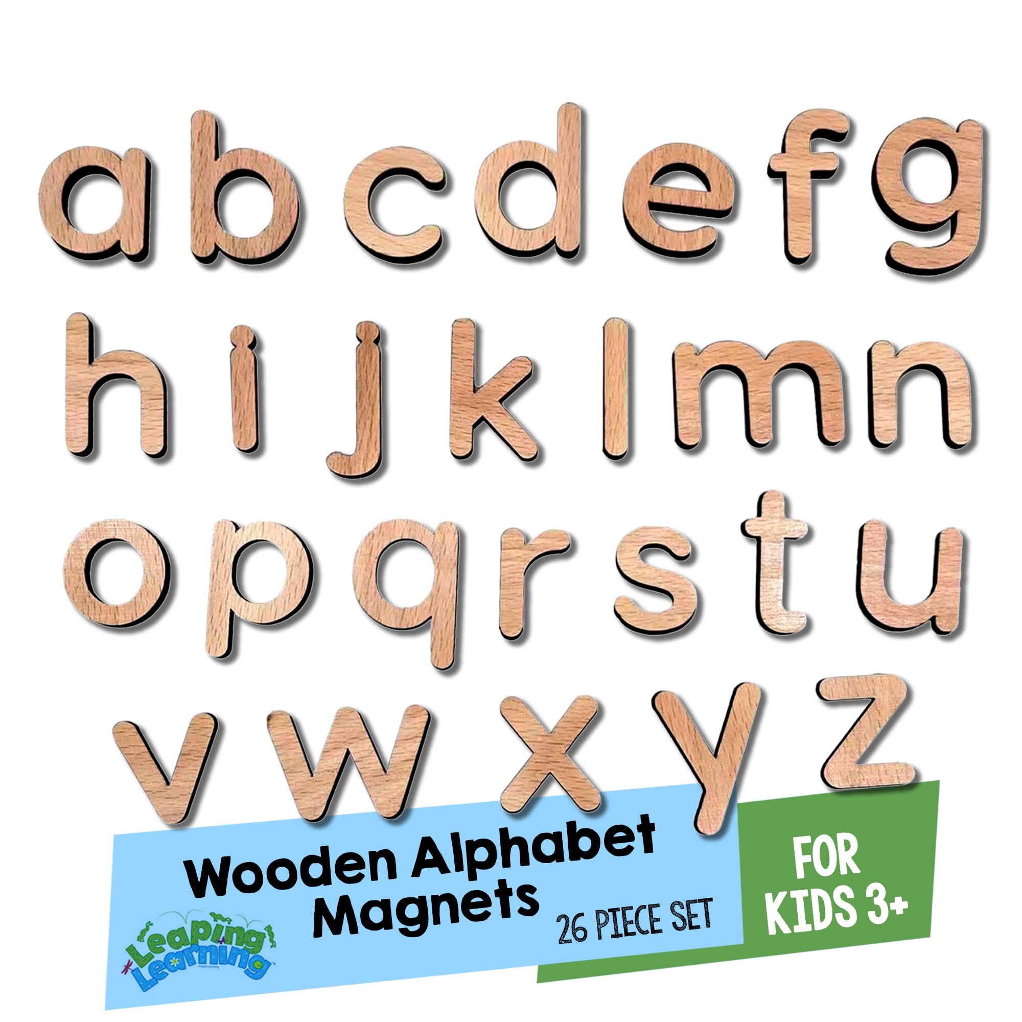 Leaping Learning Lower Case MMF7 Wooden Letters Alphabet Magnets Toy ...