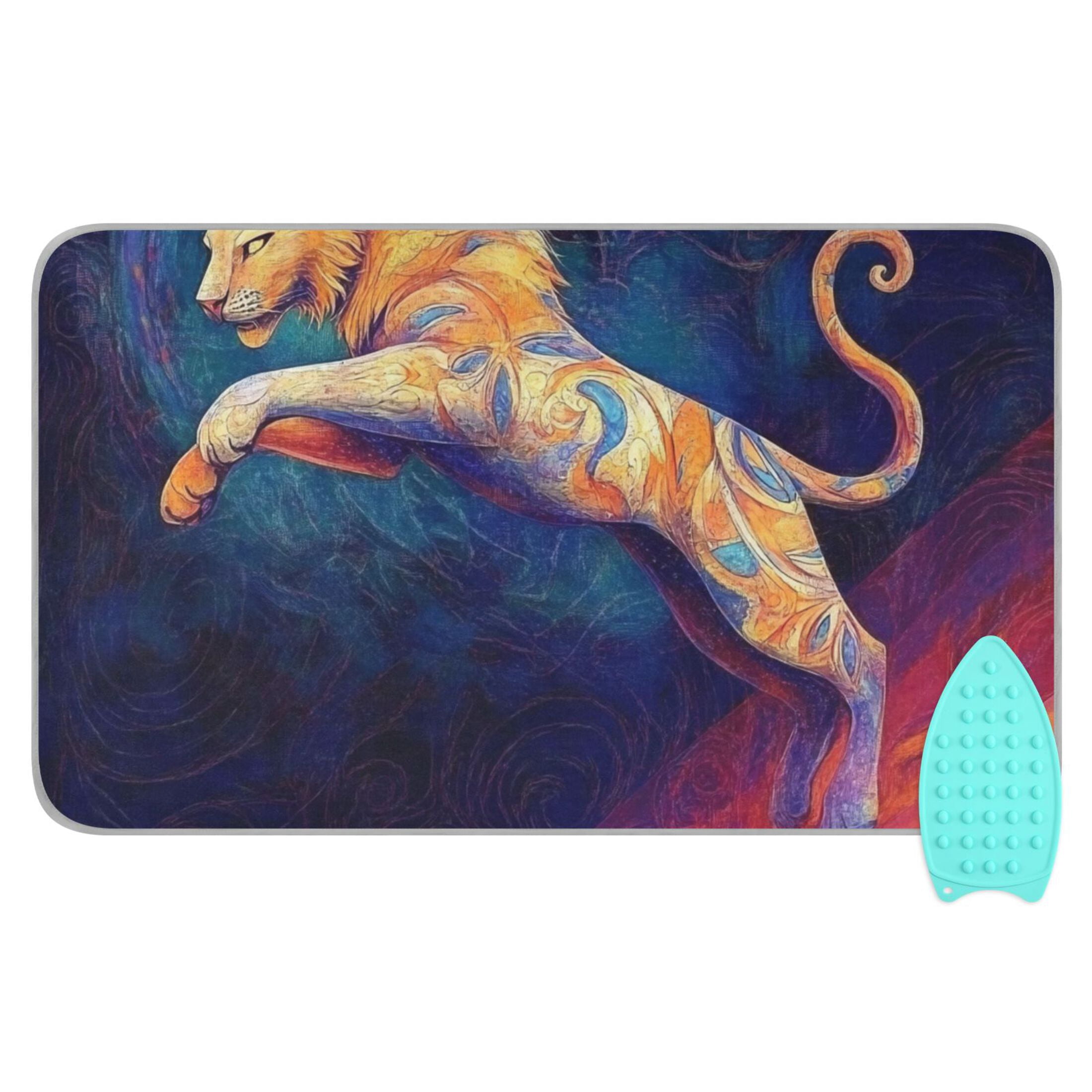 Leaping Lion Ironing Mat Blanket for Table Top Travel Portable Ironing ...