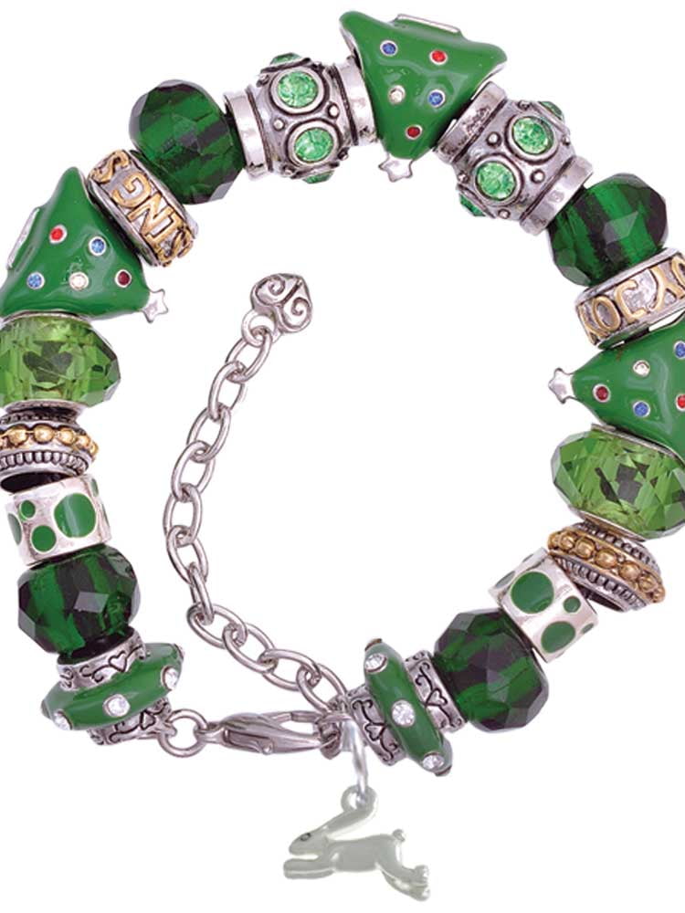 Leaping Rabbit Green Christmas Bead Bracelet - Walmart.com