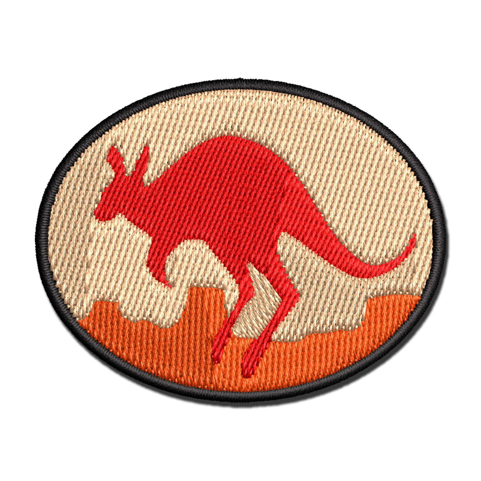 Leaping Red Kangaroo Silhouette Australian Marsupial Applique Multi ...