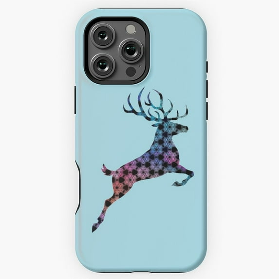 Leaping Reindeer Holiday Winter Phone Case for iPhone 17 16 15 14 13 12 ...
