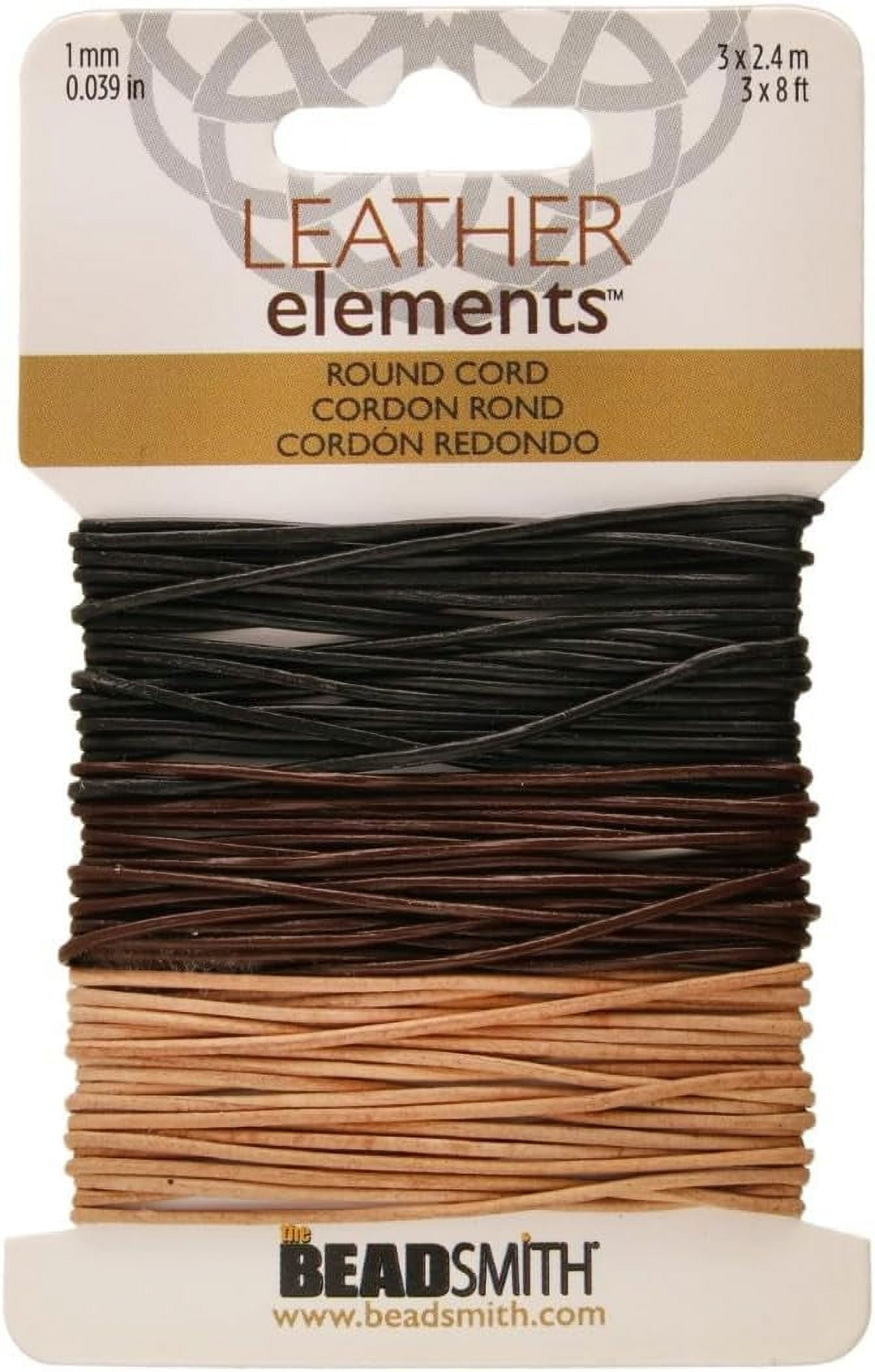Lear Cord – Black, Brown Natural Mix – 1mm Diameter – 24 Feet Per Card ...