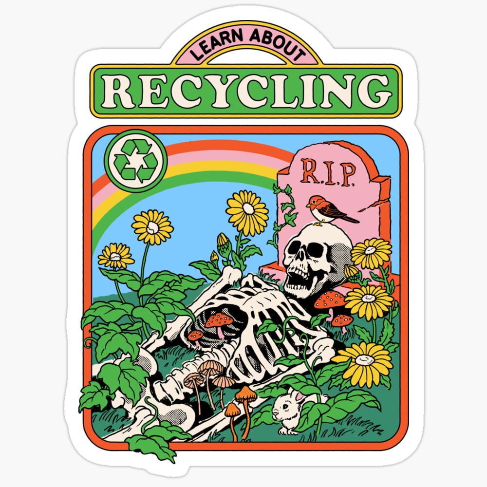 Learn About Recycling Sticker Phone Decal Water Bottle Stickers Car ...