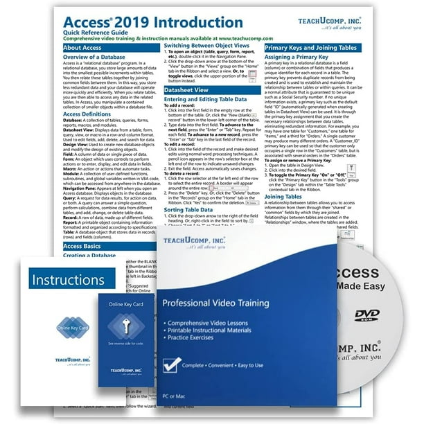 Learn Access 2019 & 365 Deluxe Training Tutorial- Video Lessons, PDF ...