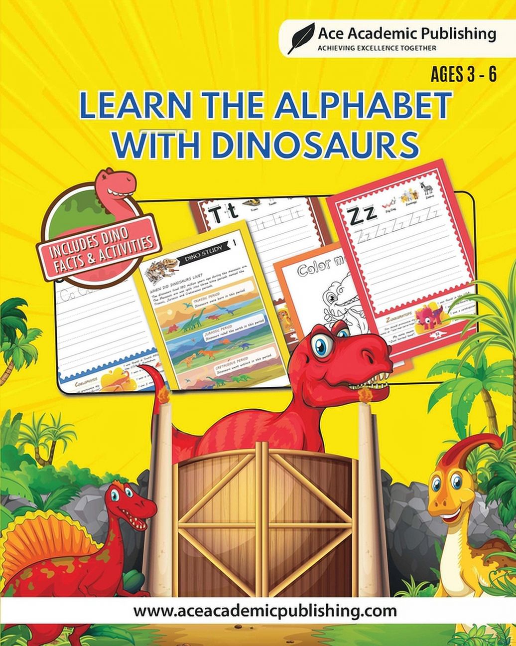 Learn Alphabet with Dinosaurs: Includes Facts and Activities - Walmart.com