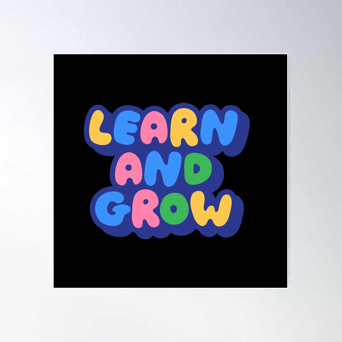 Learn And Grow Colorful Classroom Poster Wall Art, Modern Wall Decor ...