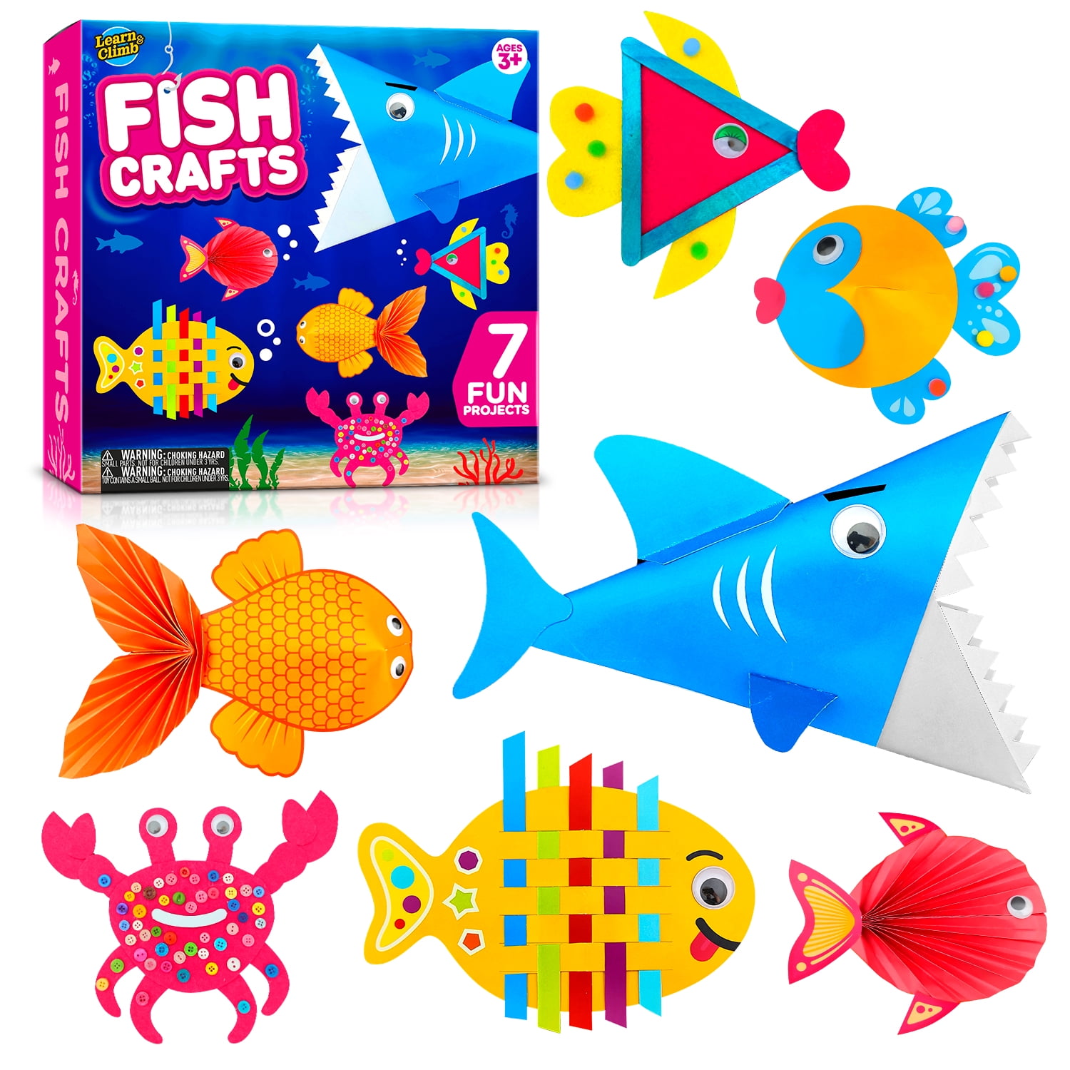 Arts and Craft Kit for Toddlers Ages 3, 4, 5 Years - Craft 9 Fun Fish ...