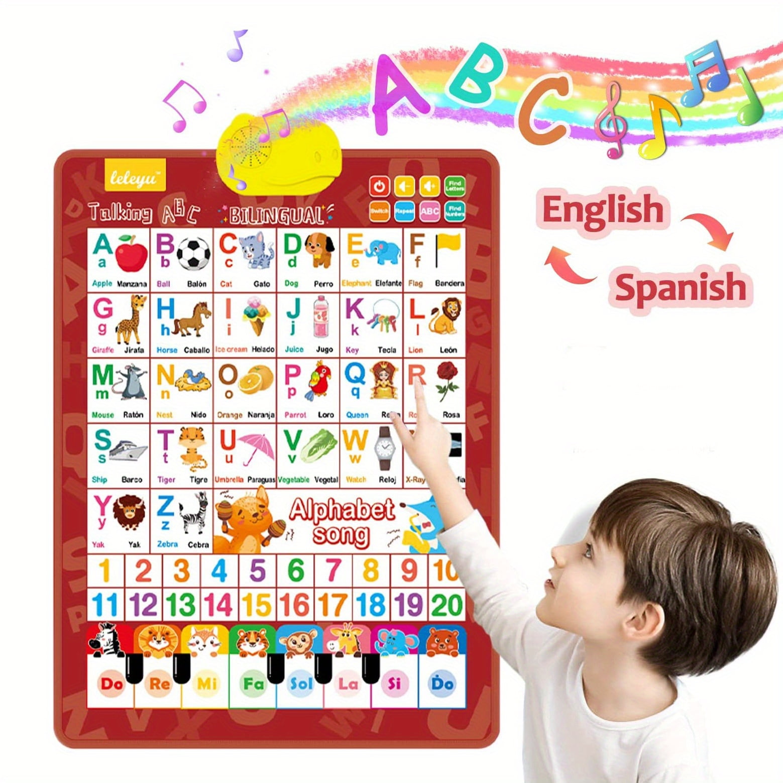 Learn English & Spanish with Fun: Bilingual Talking Poster & Alphabet ...