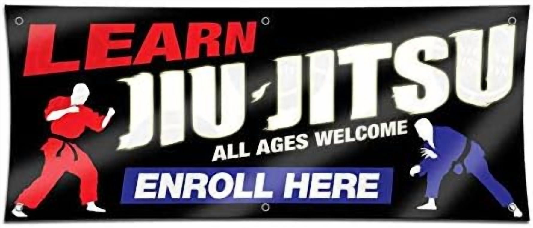 Learn JIU Jitsu (2ft X 5ft) Banner Enroll Sign Martial Arts School ...