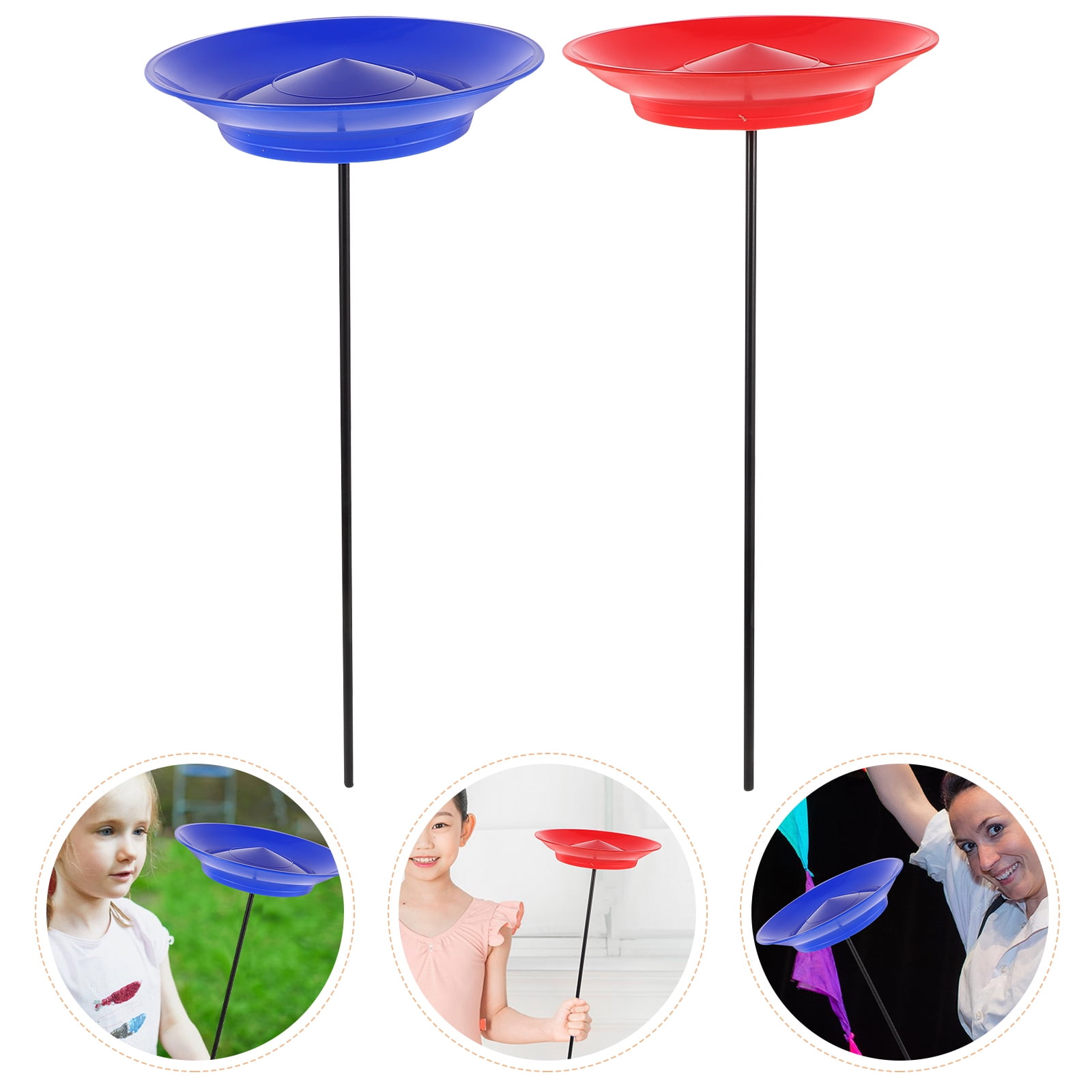 Learn To Juggle Kit,2 Sets Juggling Spinning Plates with Sticks Circus ...