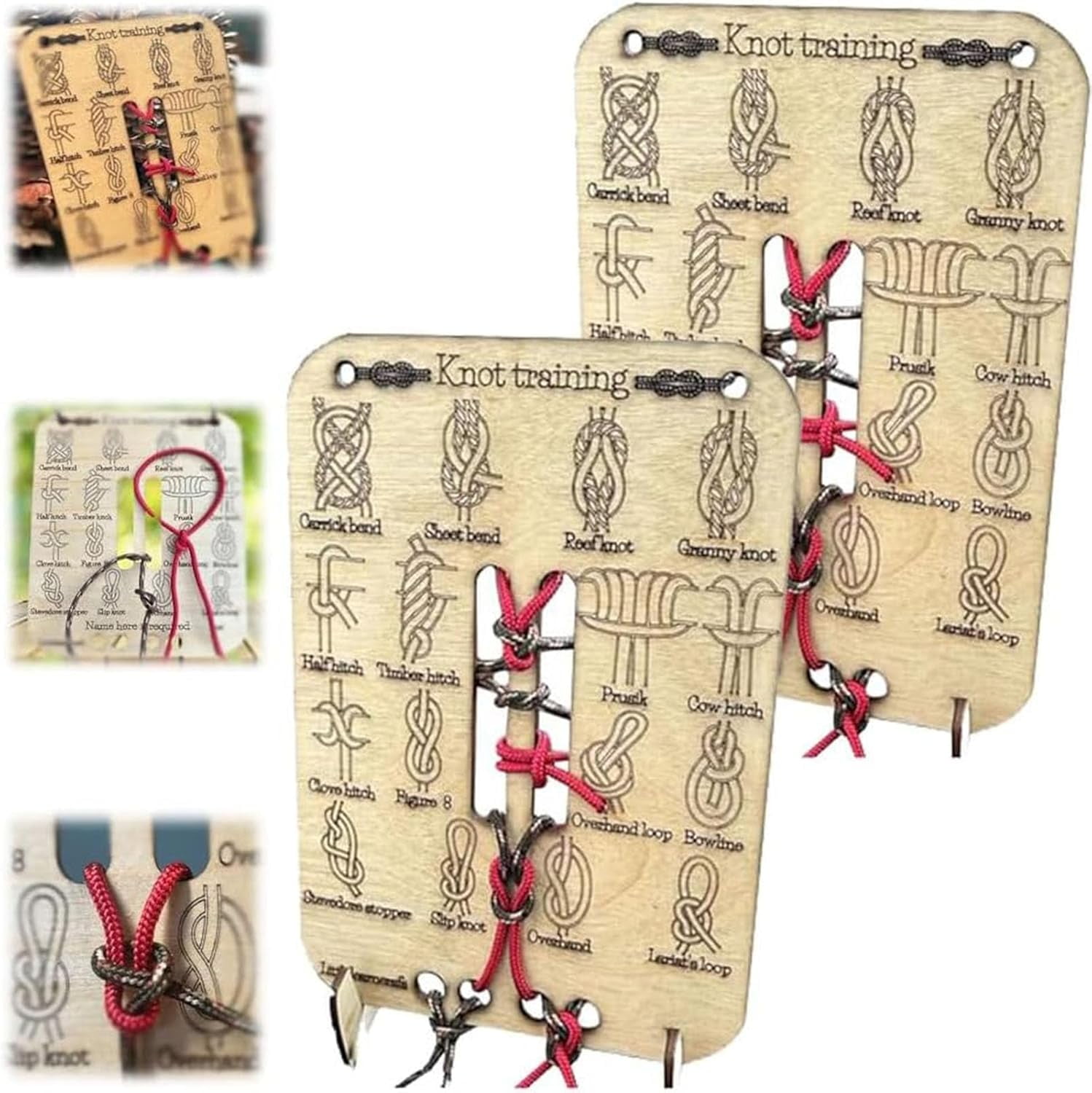 Learn Knot Training Board, Knot Tying Practice Board Kit with 16 ...