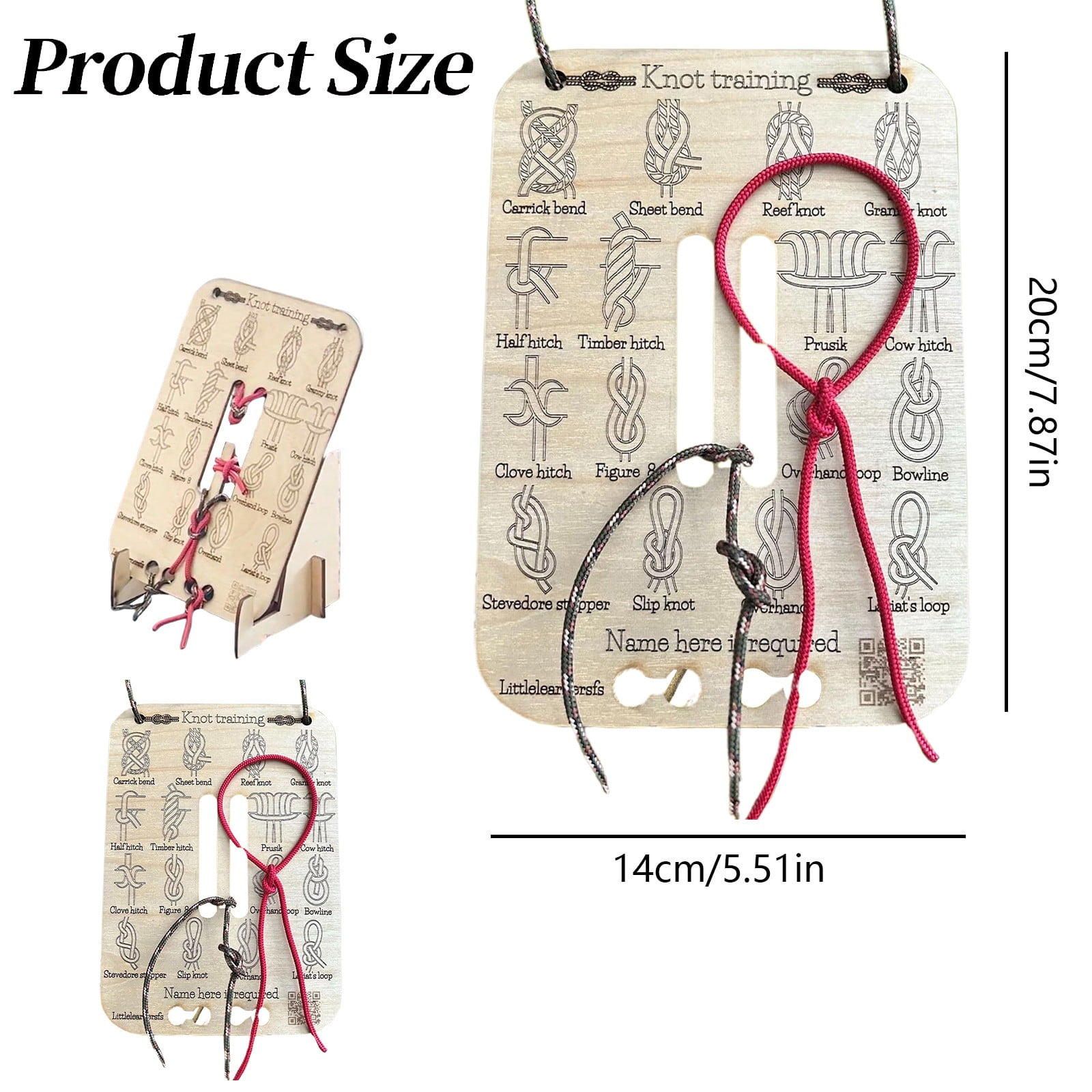 Learn Knot Training Board, Portable Knot Tying Practice Board Kit ...